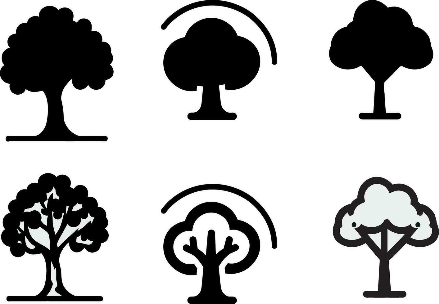 tree icon and tree silhouette vector illustration, 27623546 Vector Art ...