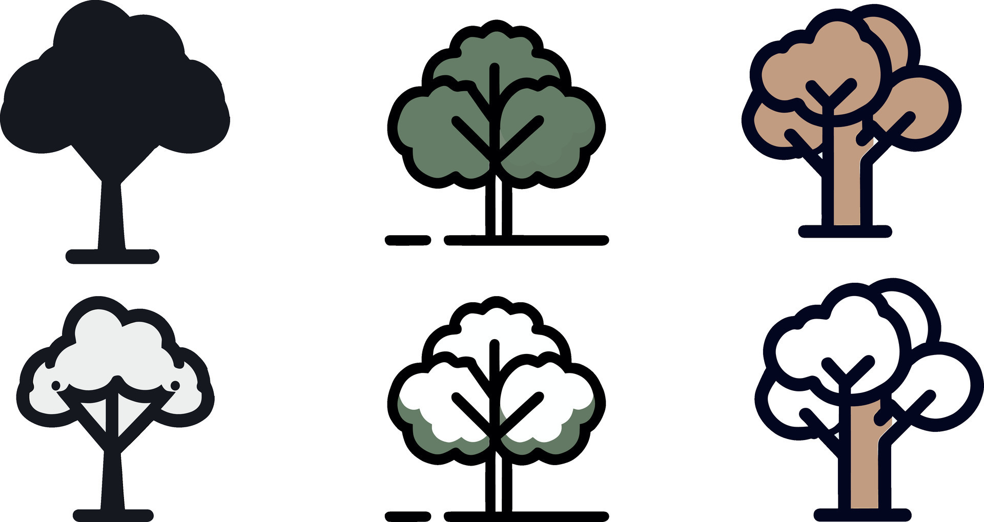 tree silhouette and tree icon vector illustration 27623548 Vector Art ...
