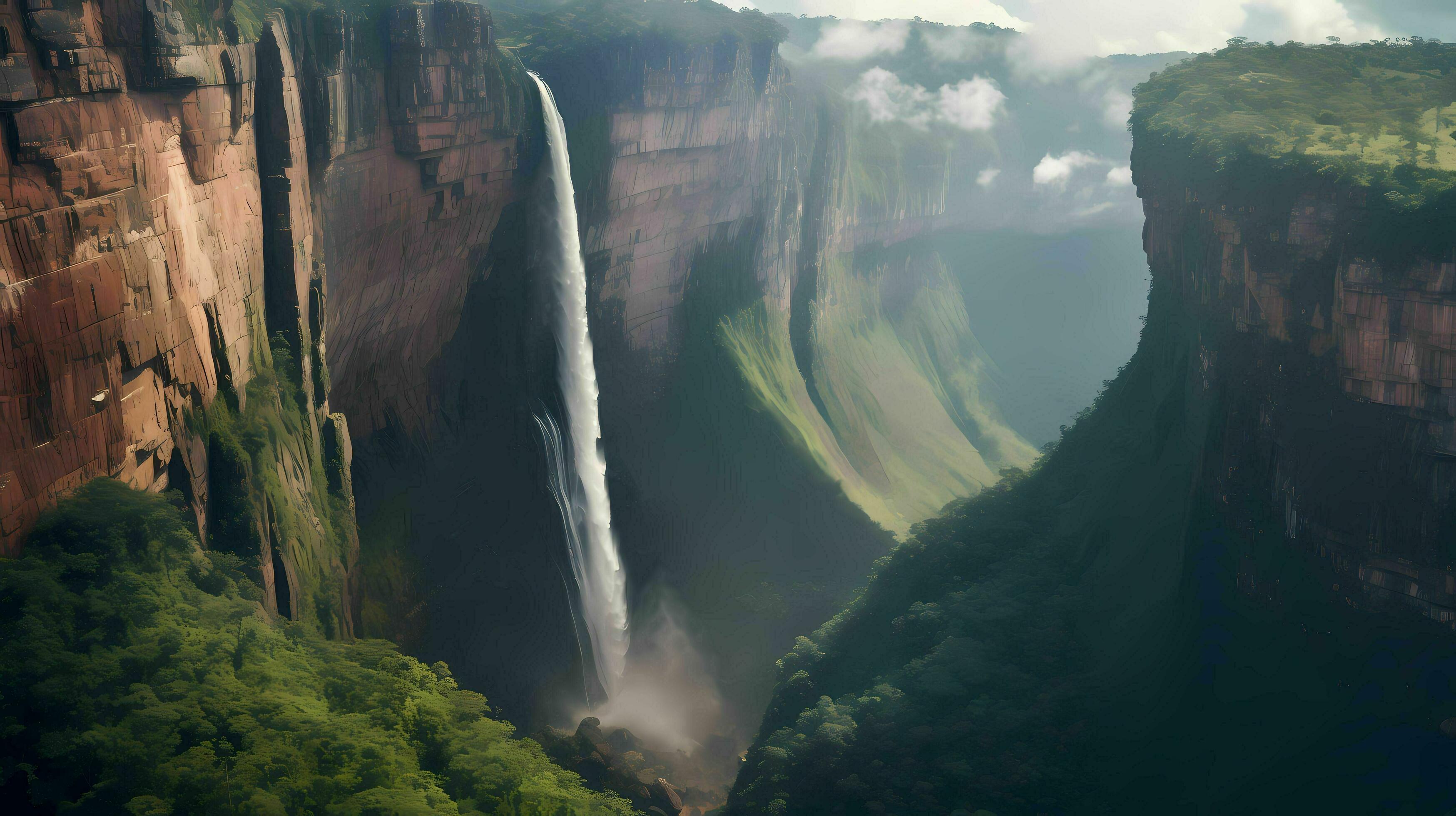Angel Falls the world's tallest waterfall, Angel Falls, as it cascades ... Angel Falls the world's tallest waterfall, Angel Falls, as it cascades ...