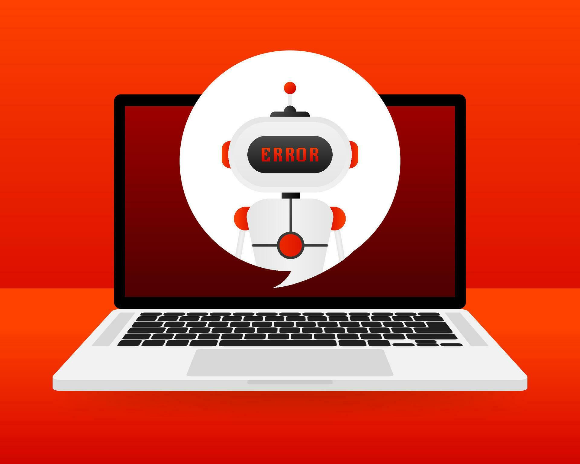 Error chatbot glyph icon. Silhouette symbol. Talkbot with error in speech bubble. Error bot ...
