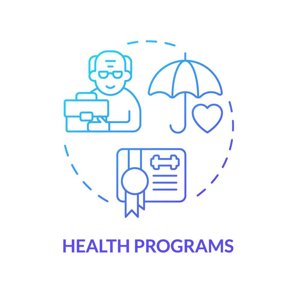 2d Gradient Health Programs Thin Line Icon Concept Isolated Vector