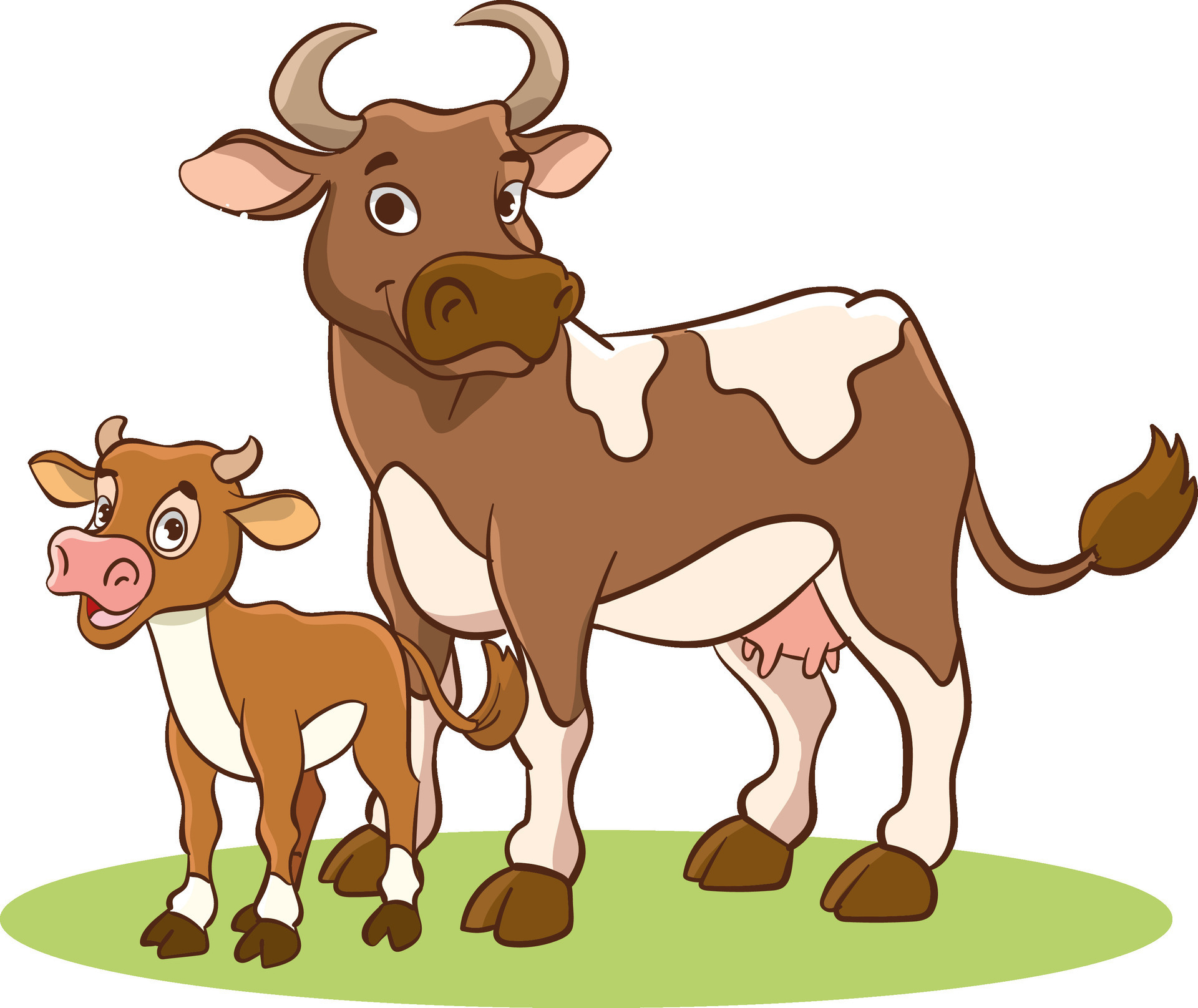 Vector Ilustración De Madre Vaca Y Bebé Vaca 27650536 Vector En Vecteezy