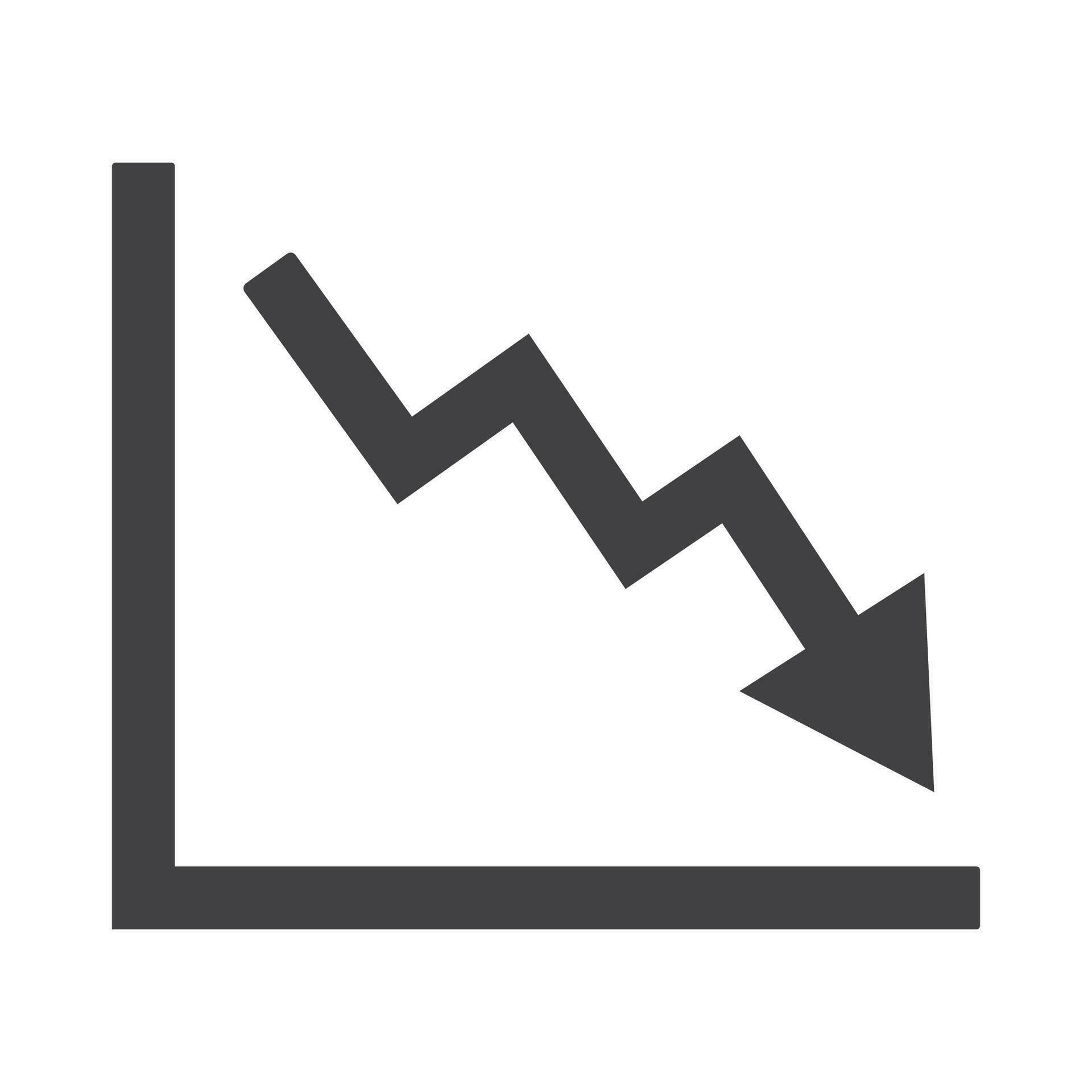 Graph chart going up and down sign arrows flat design vector ...