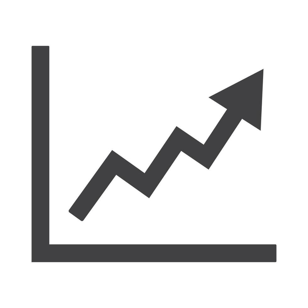 Graph chart going up and down sign arrows flat design vector ...