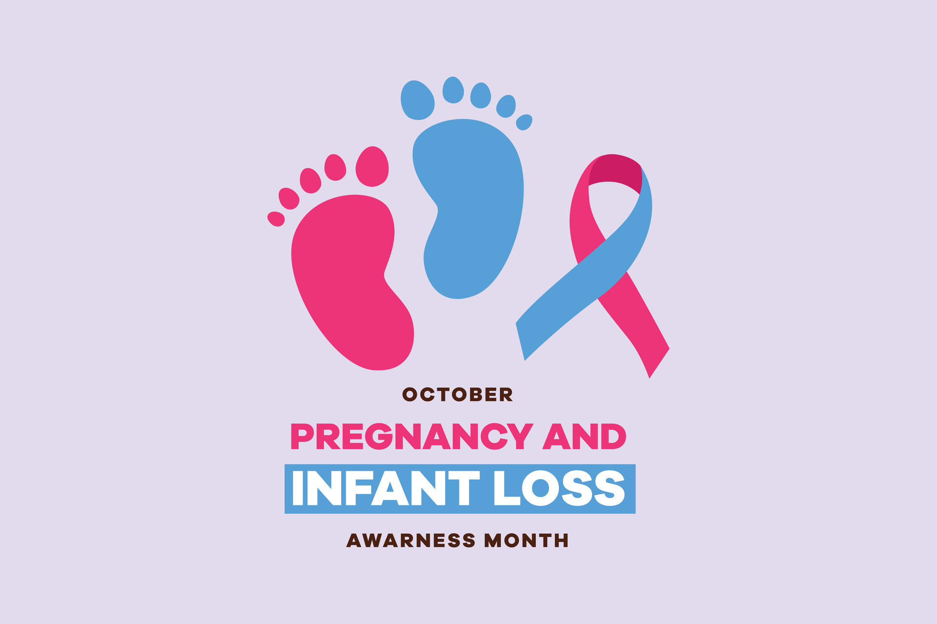 Pregnancy And Infant Loss Awareness Month Concept Colored Flat Vector