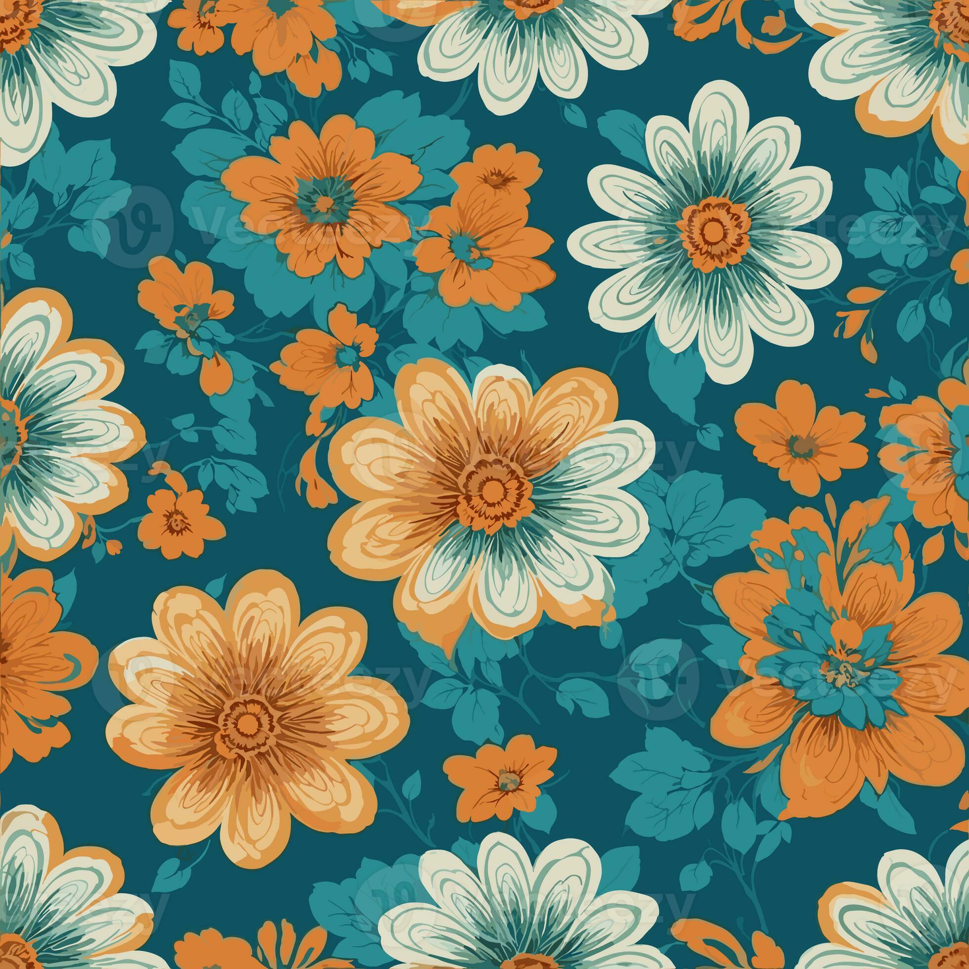 Colorful floral print background. Flat abstract colorful flower pint ...
