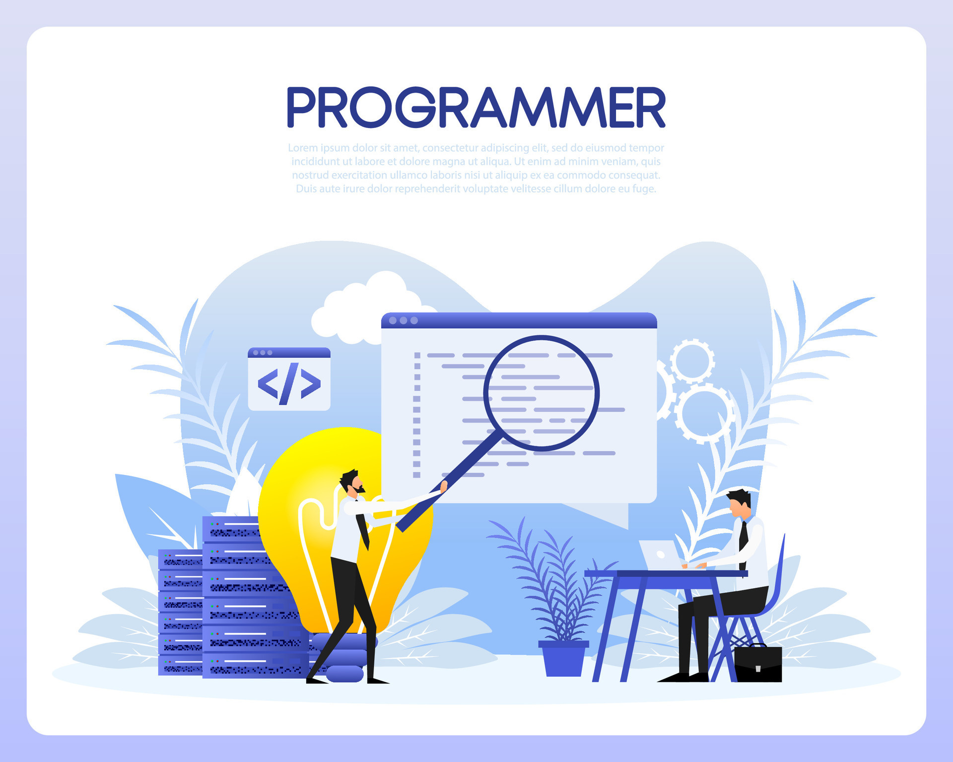 Programmer people, great design for any purposes. Vector illustration ...