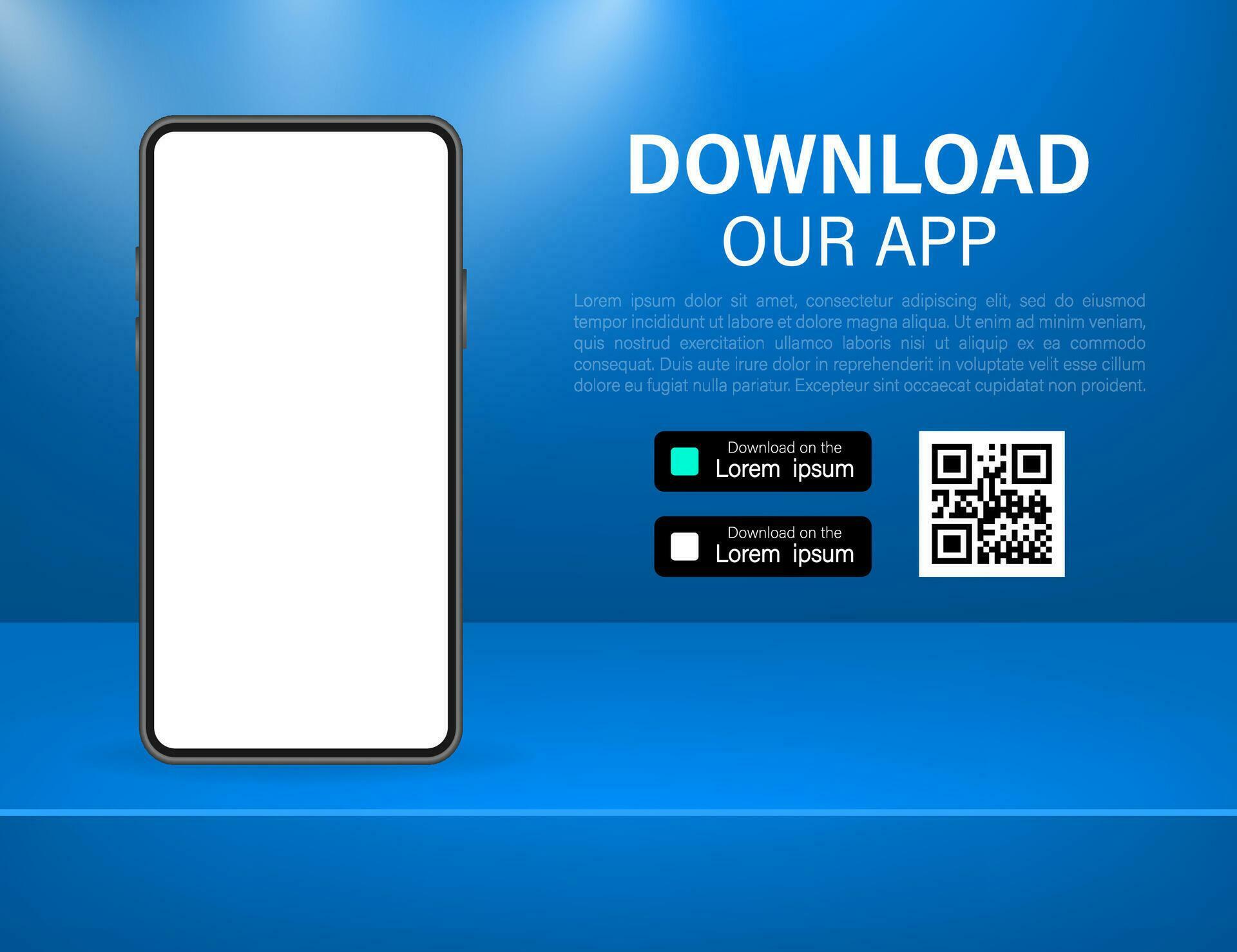 Download pages. Mobile app application. Business concept. Hand touch screen smartphone icon ...