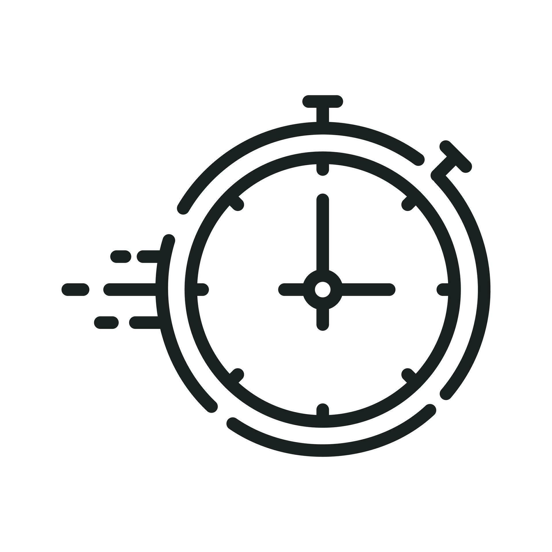 Fast Clock Timer Icon Quick Time Fast Delivery Timer Vector Time Out Sign Countdown Fast