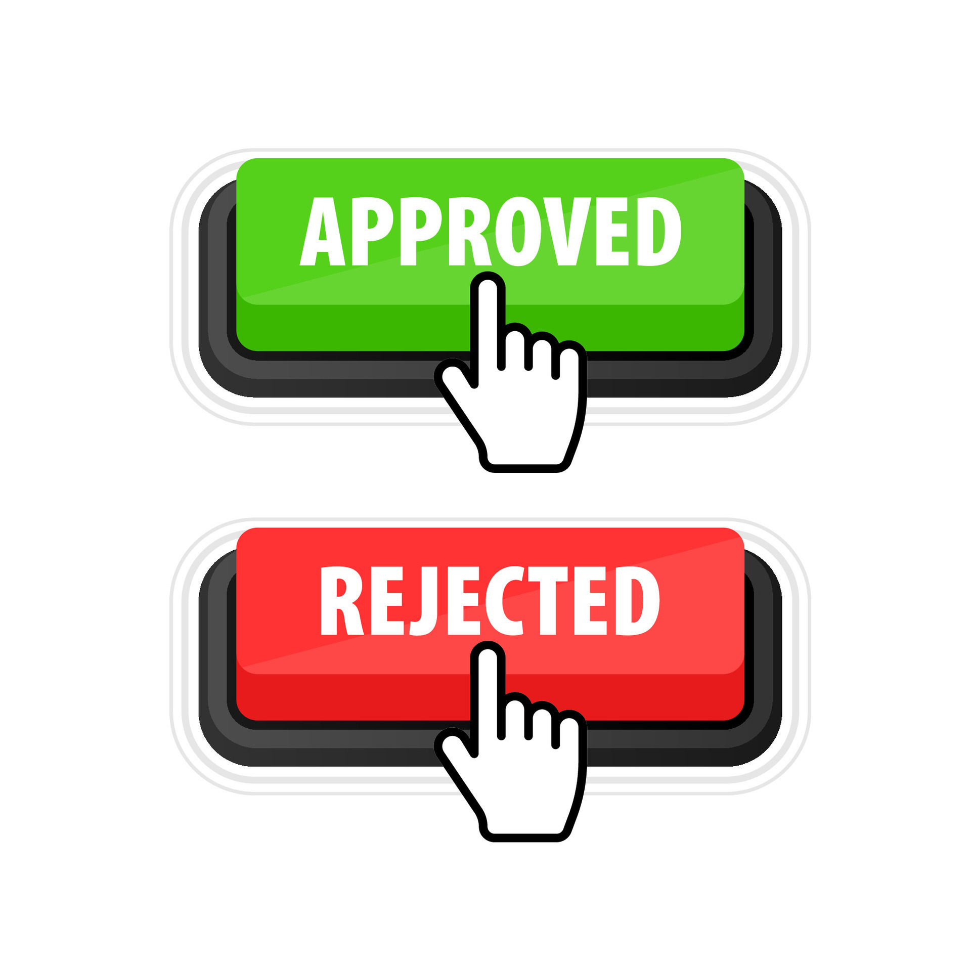 Approved rejected button, sign. Check mark, approval sign. 27668912 Vector Art at Vecteezy