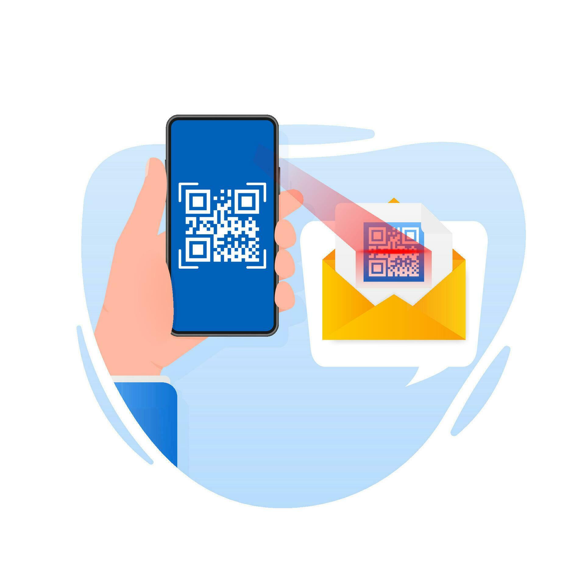 Scan code smartphone on white background. Isolated white background ...