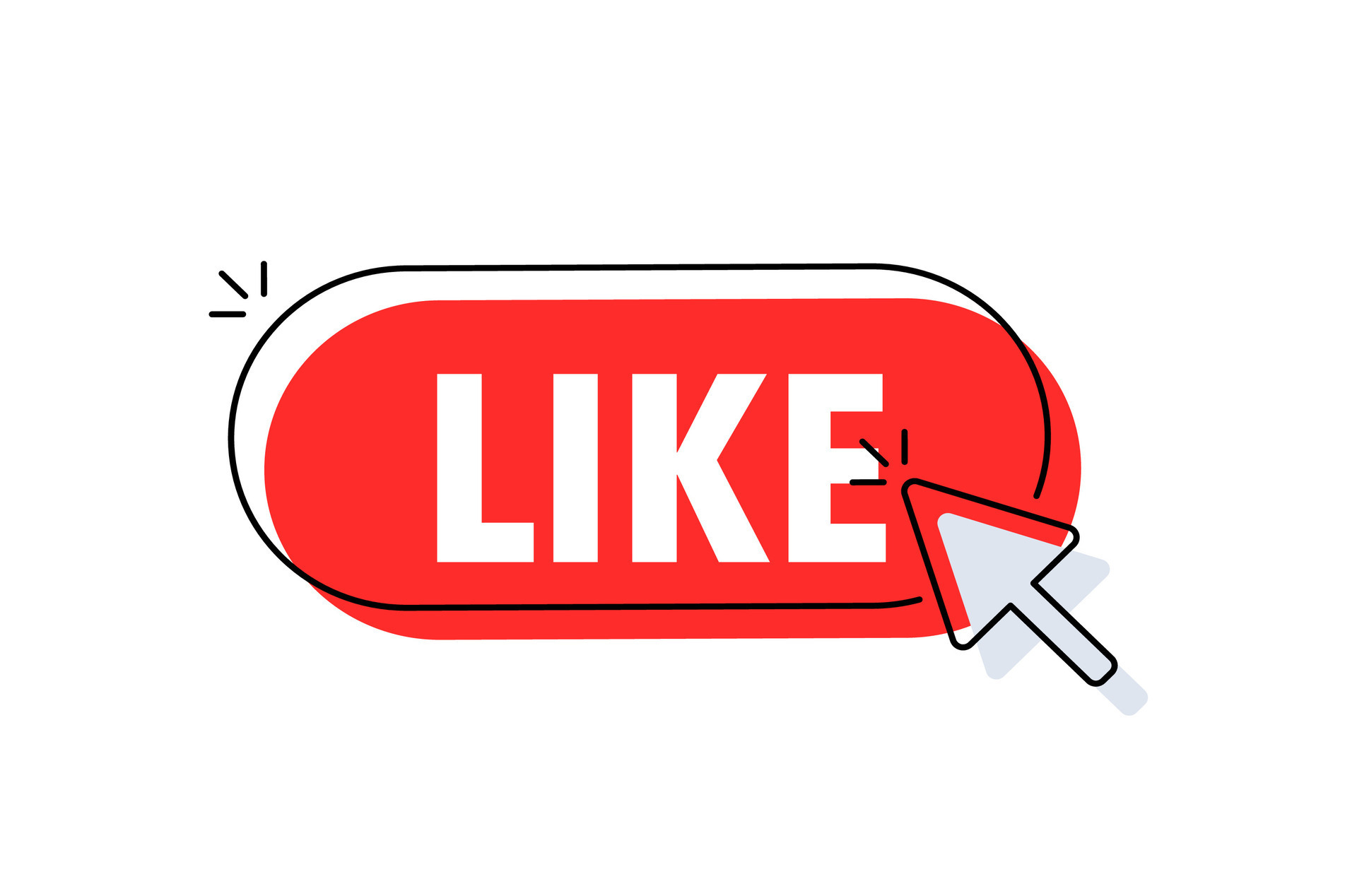 Like button with cursor. Pointer click. Vector web button. 27670486 ...