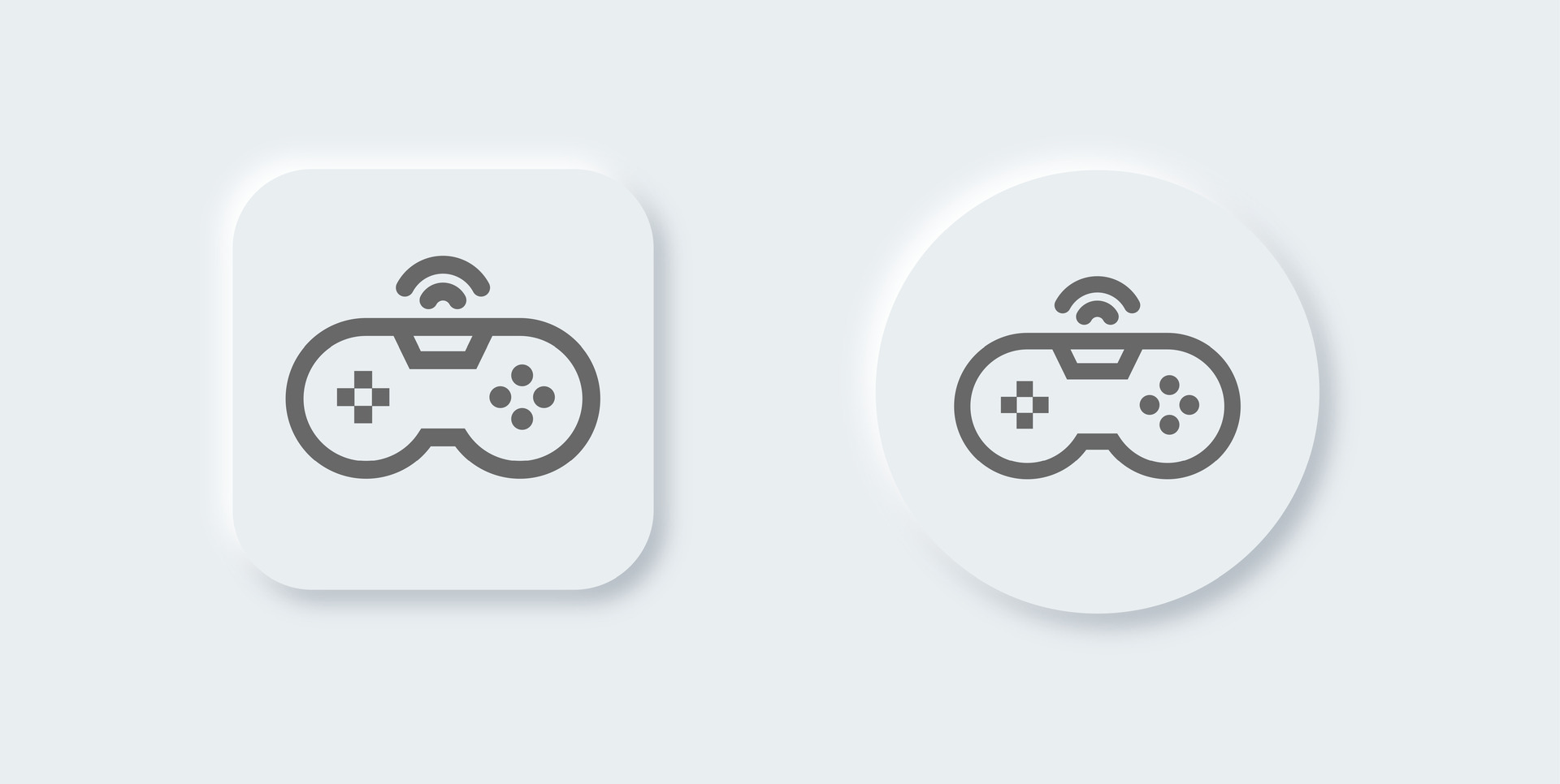 Game Console Line Icon In Neomorphic Design Style Joystick Signs