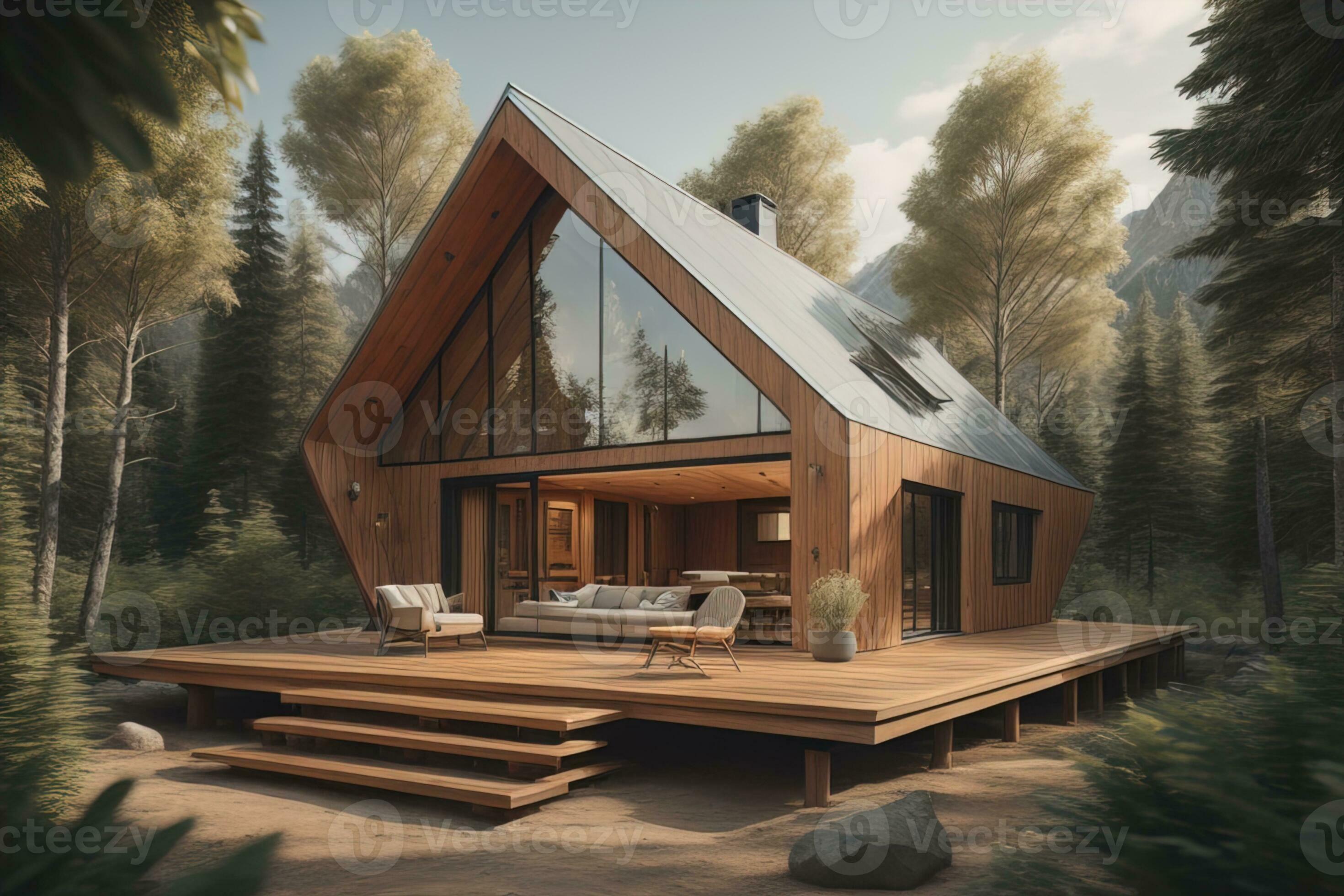 modern cozy chalet with pool and parking for sale or rent. Luxury house ...