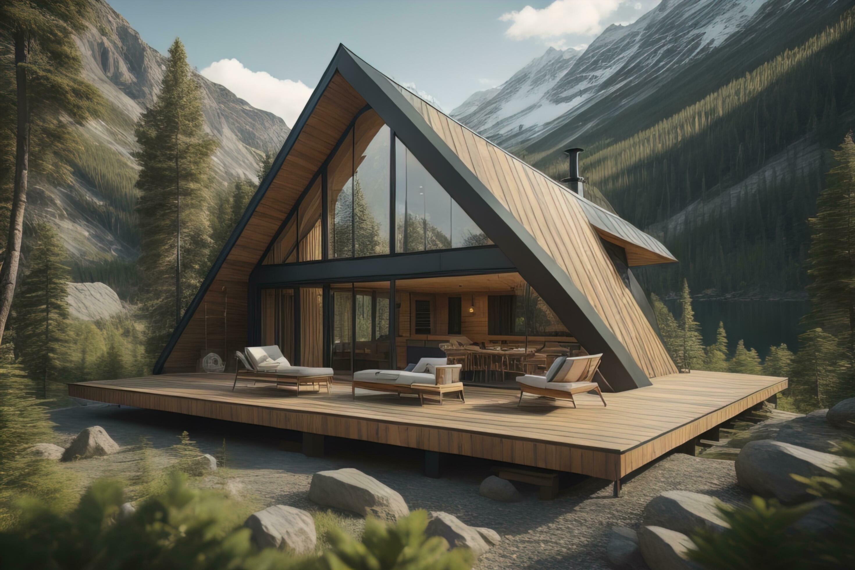 modern cozy chalet with pool and parking for sale or rent. Luxury house ...