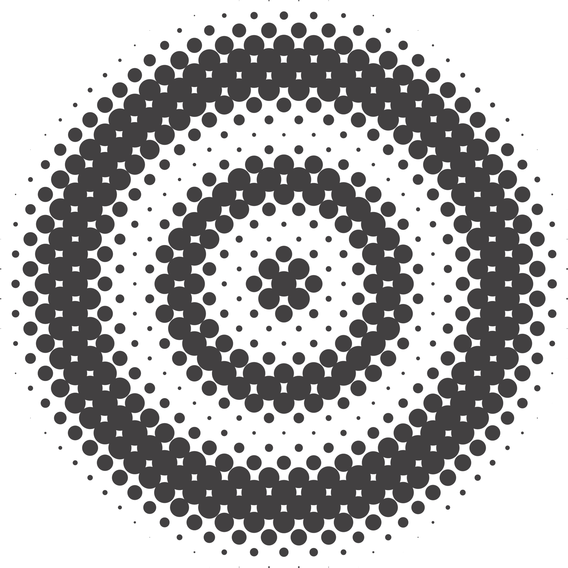 Circle Dots With Halftone Pattern Round Gradient Background Element