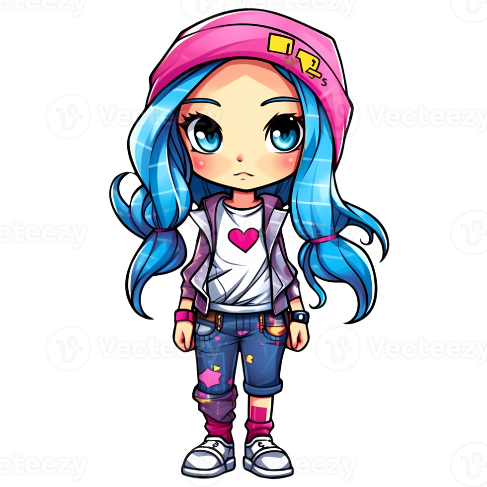 Cute Graffiti Girl Clipart Illustration Ai Generative 27687413 Png