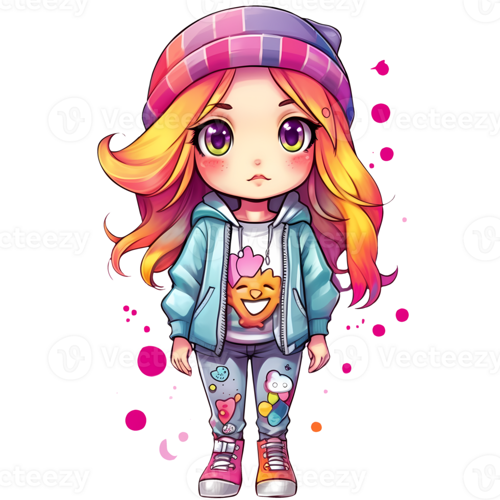 Cute Graffiti Girl Clipart Illustration Ai Generative 27687734 Png