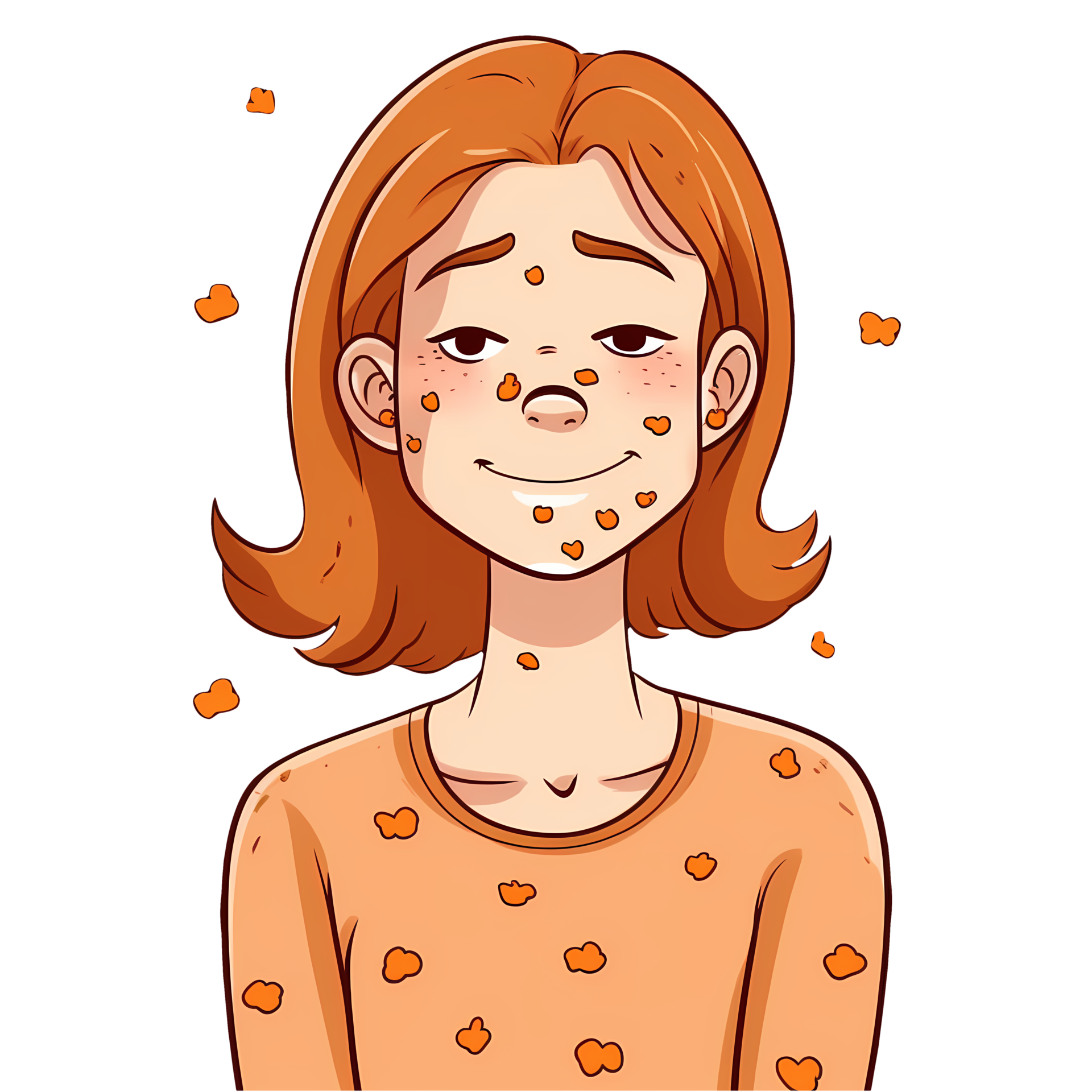 Cute Girl Face Full Of Acne Clipart Illustration Ai Generative 27687782 Png