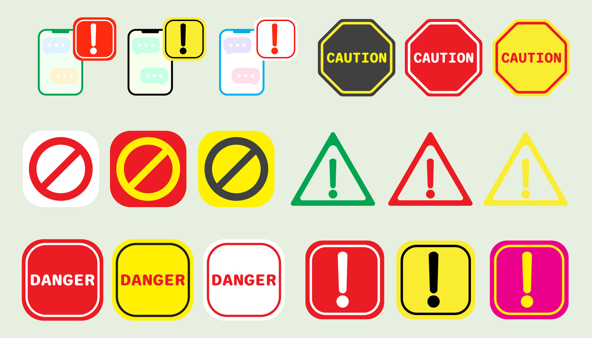 Collection Icon Symbols With Caution Symbols Set Of Warning 27694108