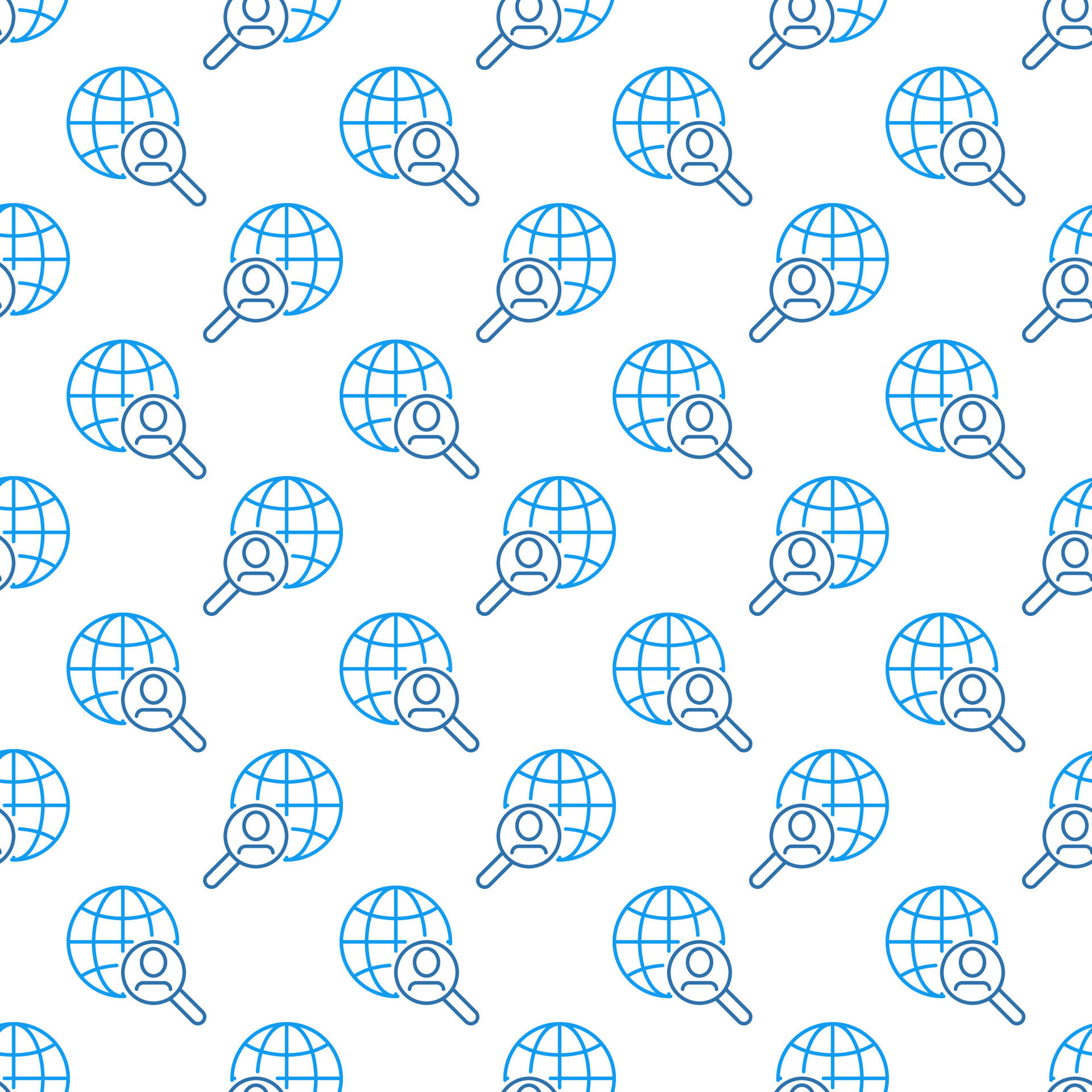 Man In Magnifier And Globe Vector Magnifying Glass Concept Outline Seamless Pattern 27694450