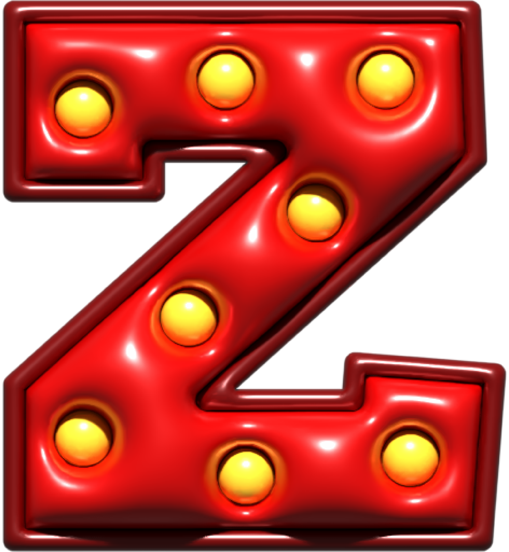 Shiny Red 3D Lowercase Letter Z 27695374 PNG