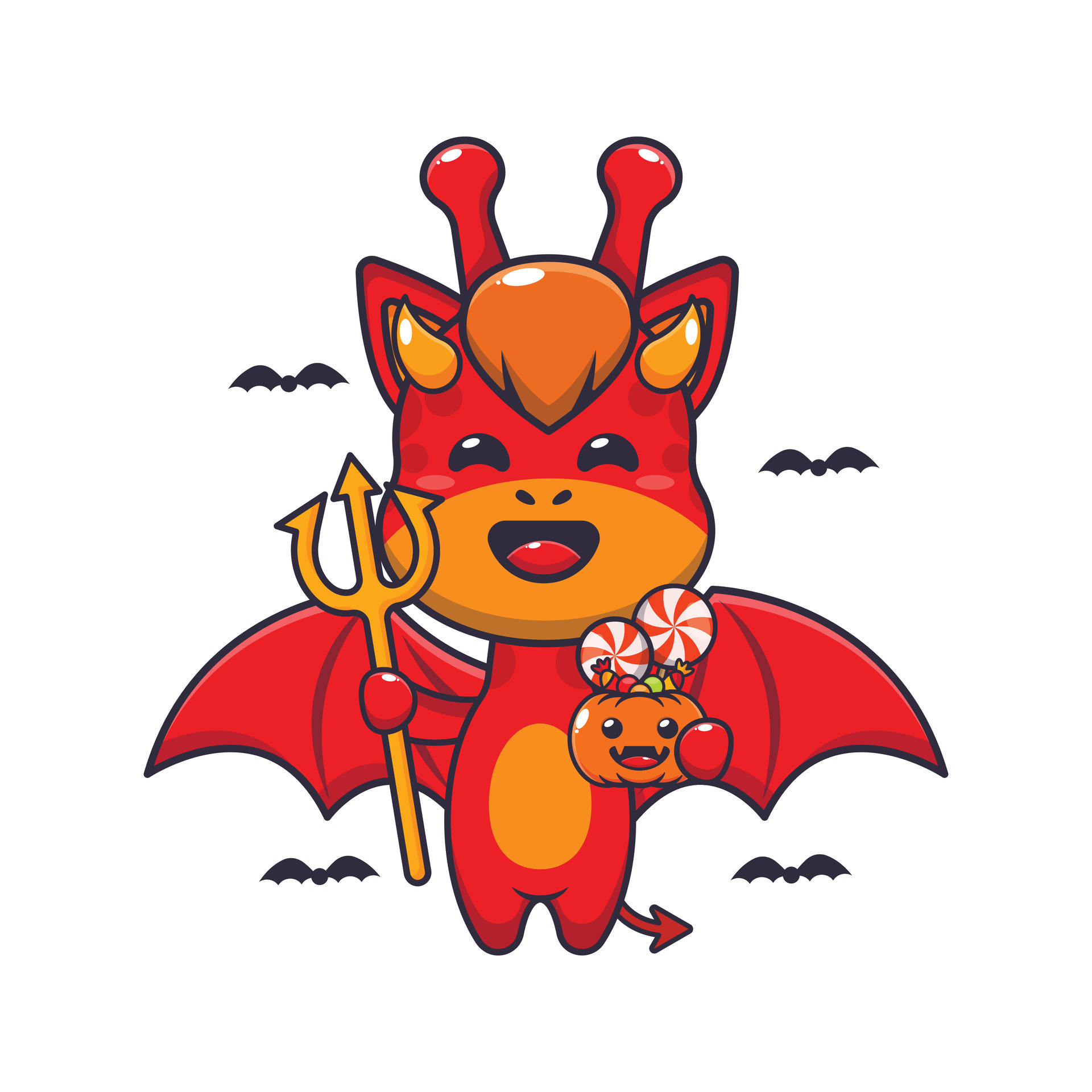 Devil giraffe in halloween day. 27700896 Vector Art at Vecteezy