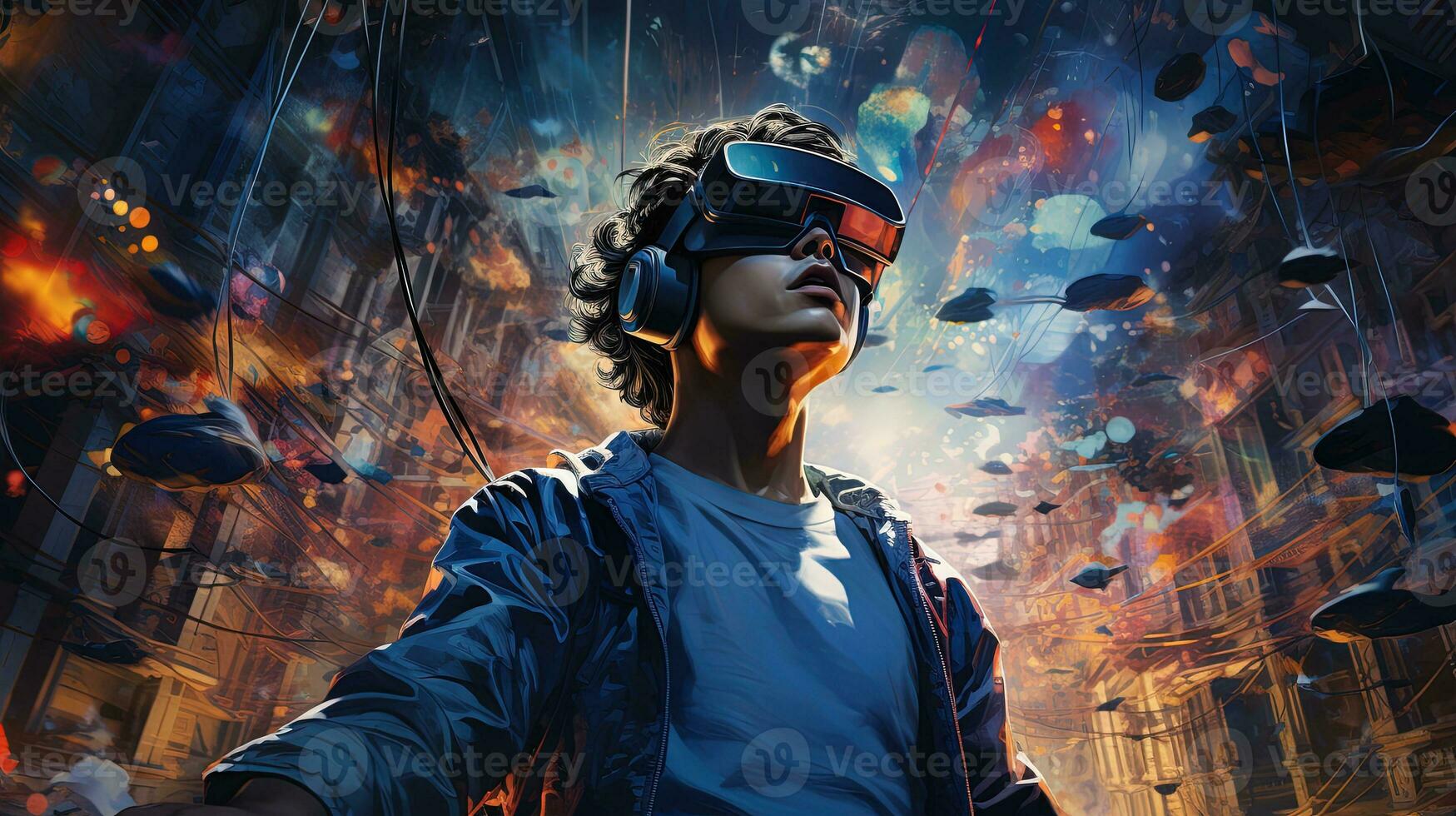 virtual reality revolution, digital art illustration, Generative AI ... virtual reality revolution, digital art illustration, Generative AI ...