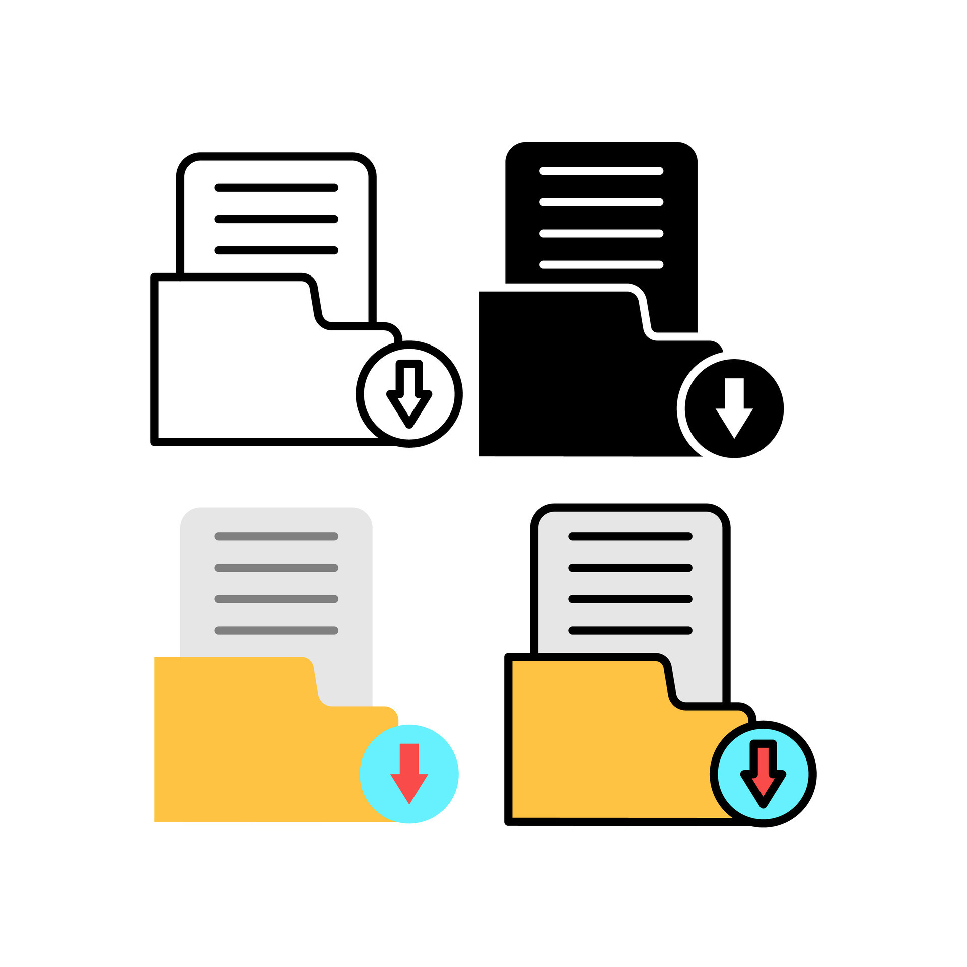 descargar carpeta icono botón. carpeta icono. abajo flecha fondo lado símbolo. hacer clic aquí ...