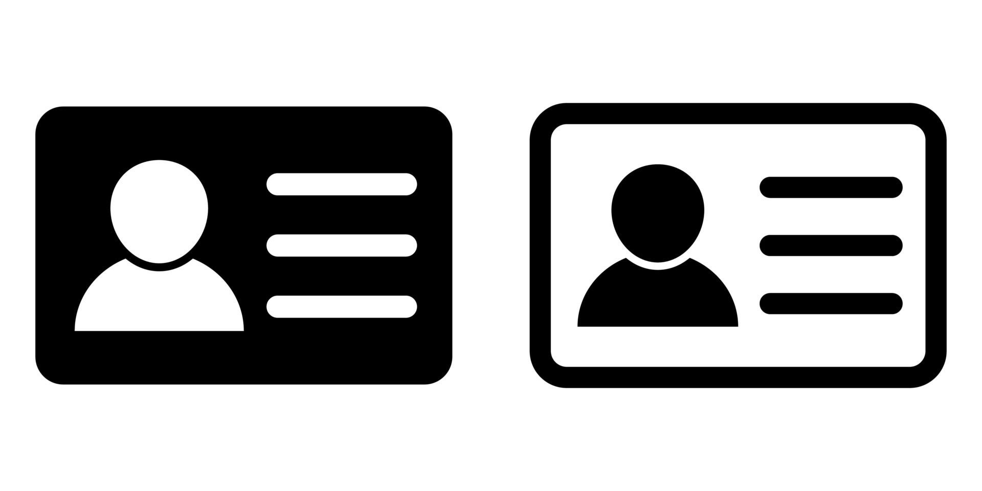 Id card icon. Id card badge icon. Identification card, driver's license ...