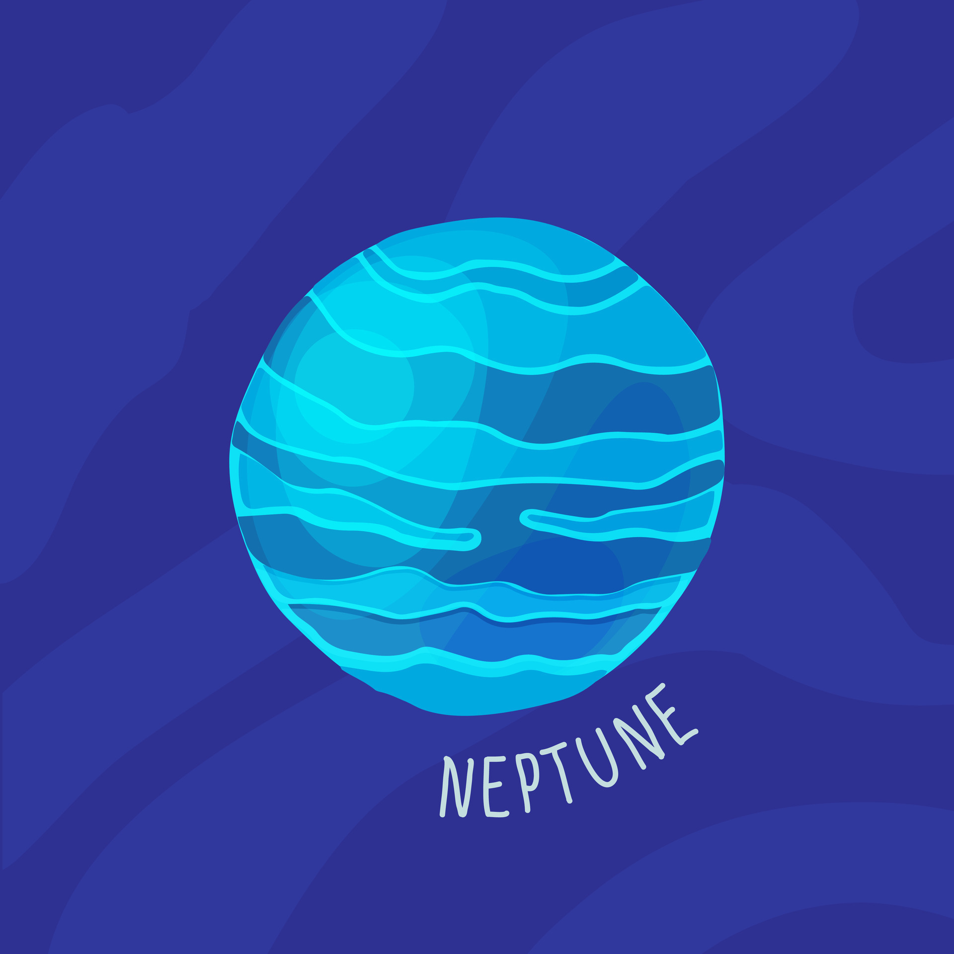 Planet Of Solar System Cartoon Neptune Vector Illustration 27709830 Vector Art At Vecteezy