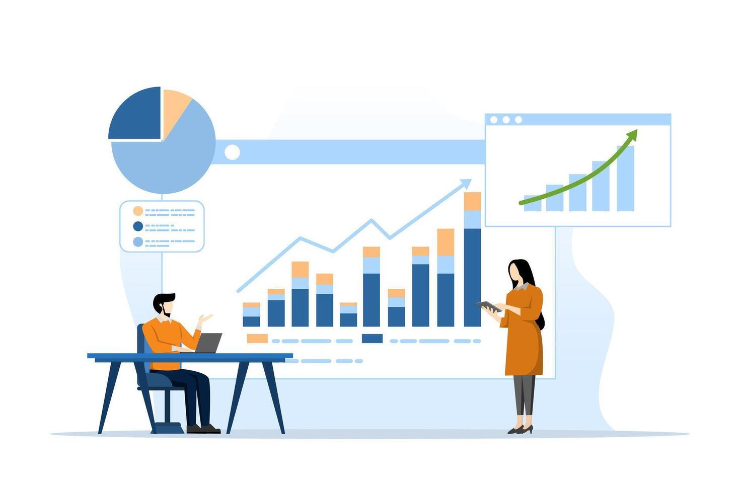 Business Team Analysis And Monitoring Concept On Web Report Dashboard