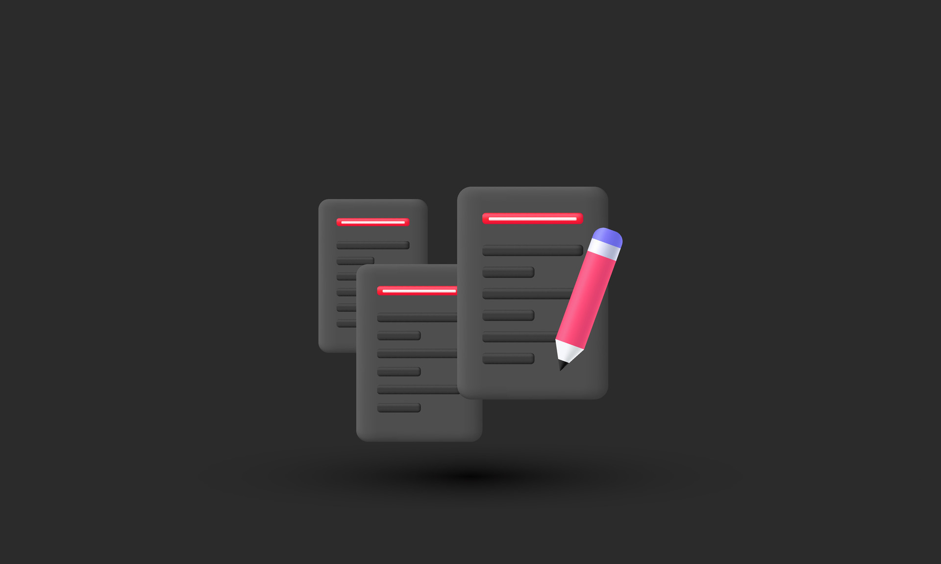 3d Realistic Cartoon Writing Storytelling Brief Contract Terms Icon Trendy Modern Style Object