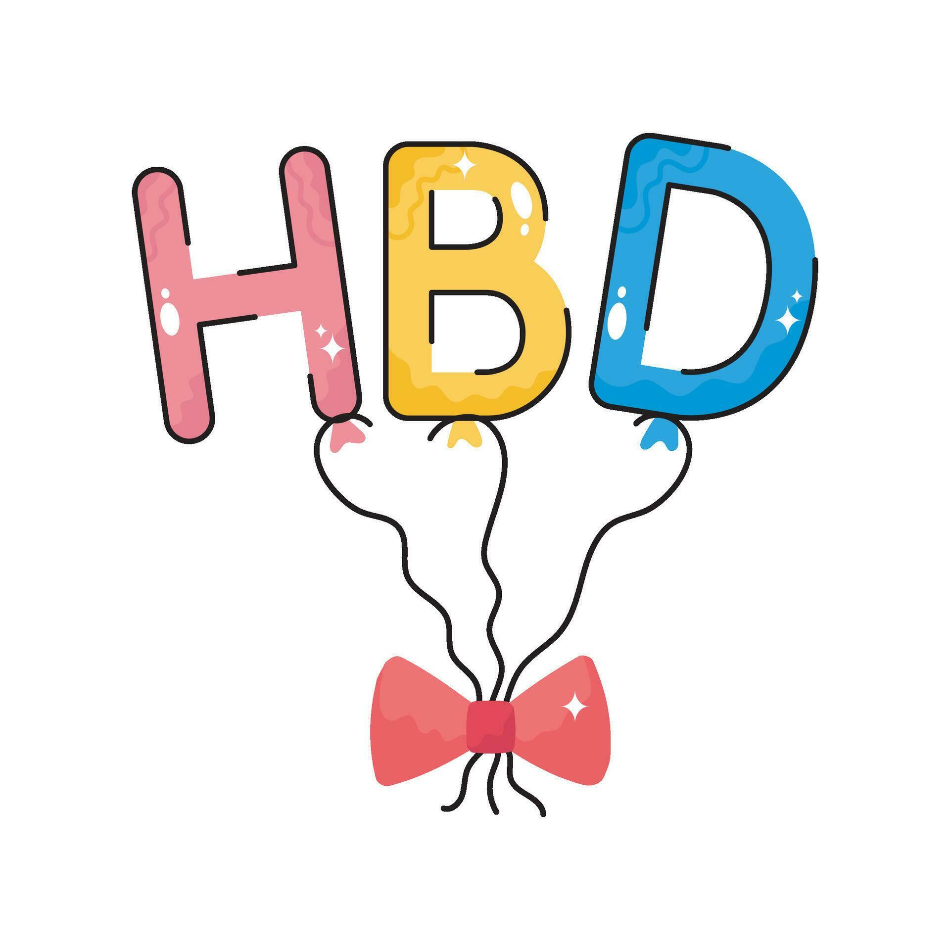 HBD doodle vector colorful Sticker. EPS 10 file 27717293 Vector Art at Vecteezy