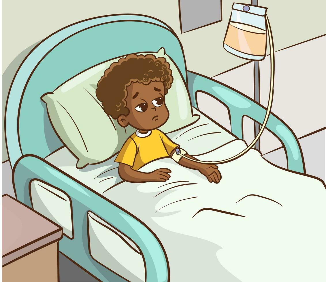 Vector illustration of a sick child in hospital 27718435 Vector Art at Vecteezy