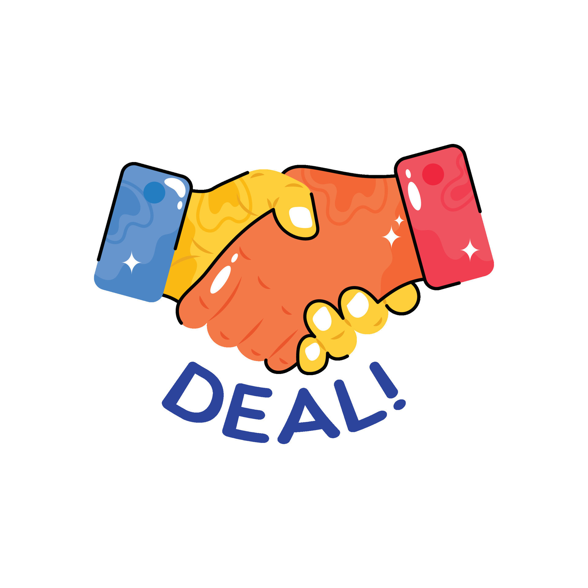 Deal doodle vector colorful Sticker. EPS 10 file 27719051 Vector Art at ...