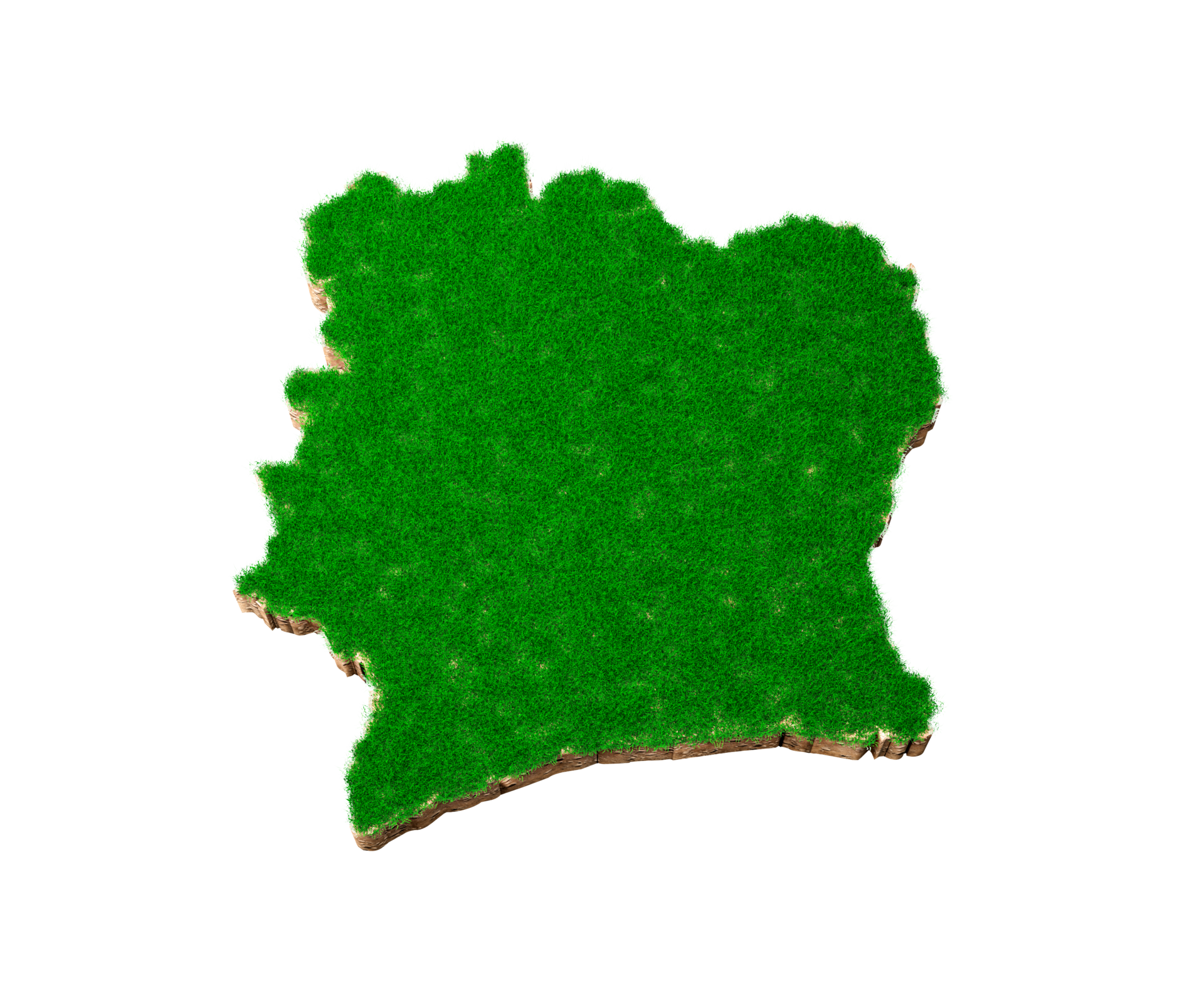 Ivory Coast Map soil land geology cross section with green grass and ... Ivory Coast Map soil land geology cross section with green grass and ...