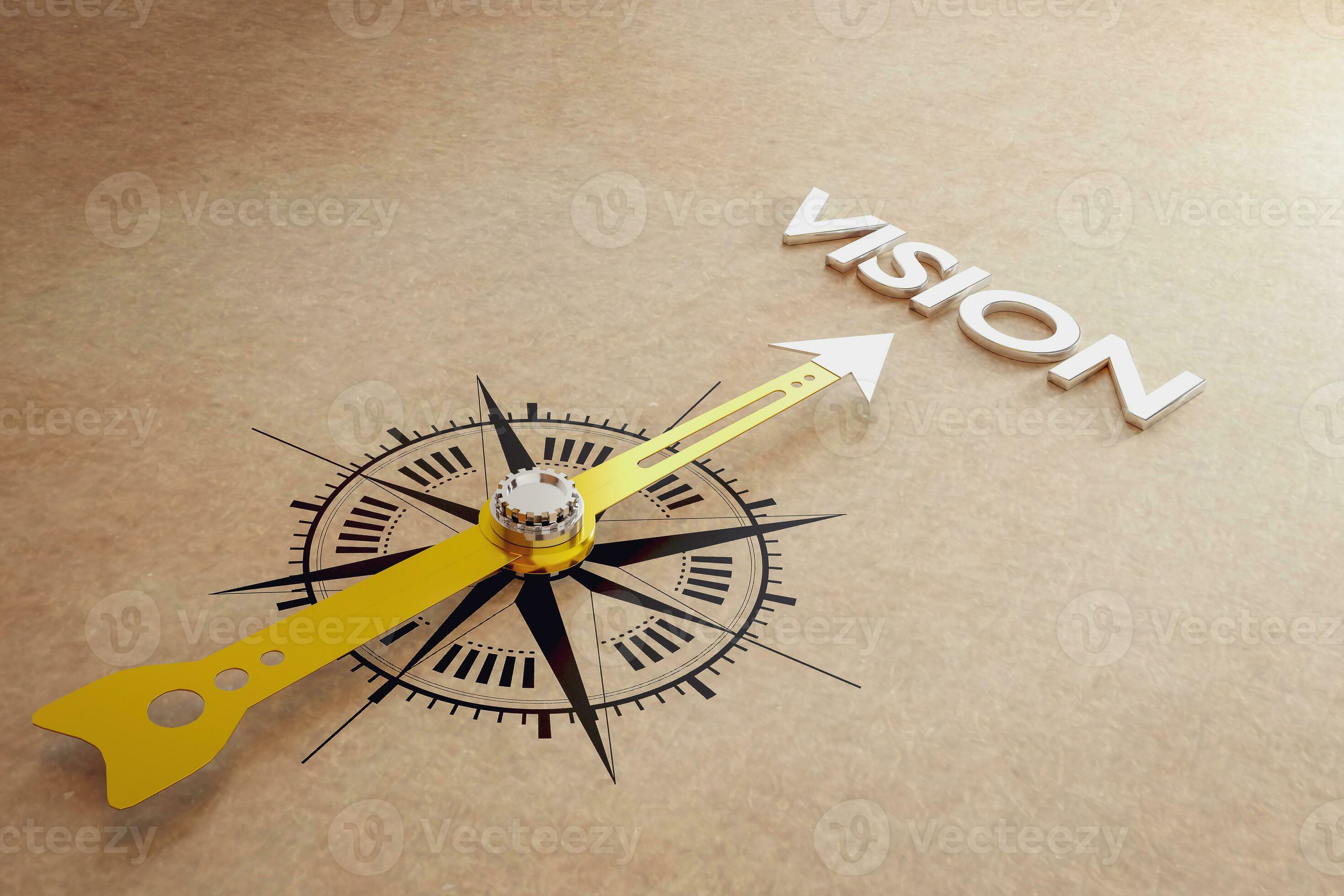 Brújula dirección señalando a el visión. concepto de negocio ...