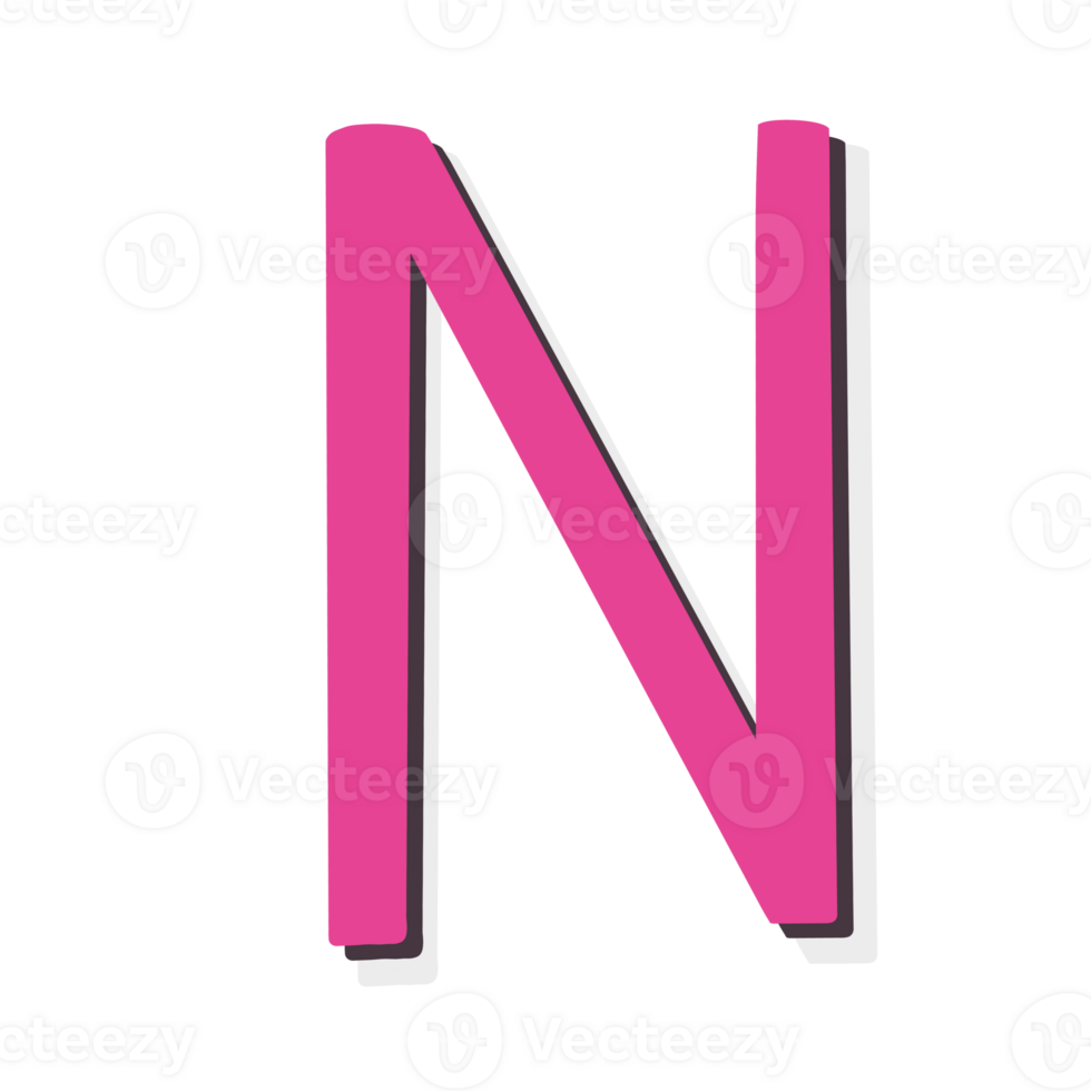 Letter N Pink