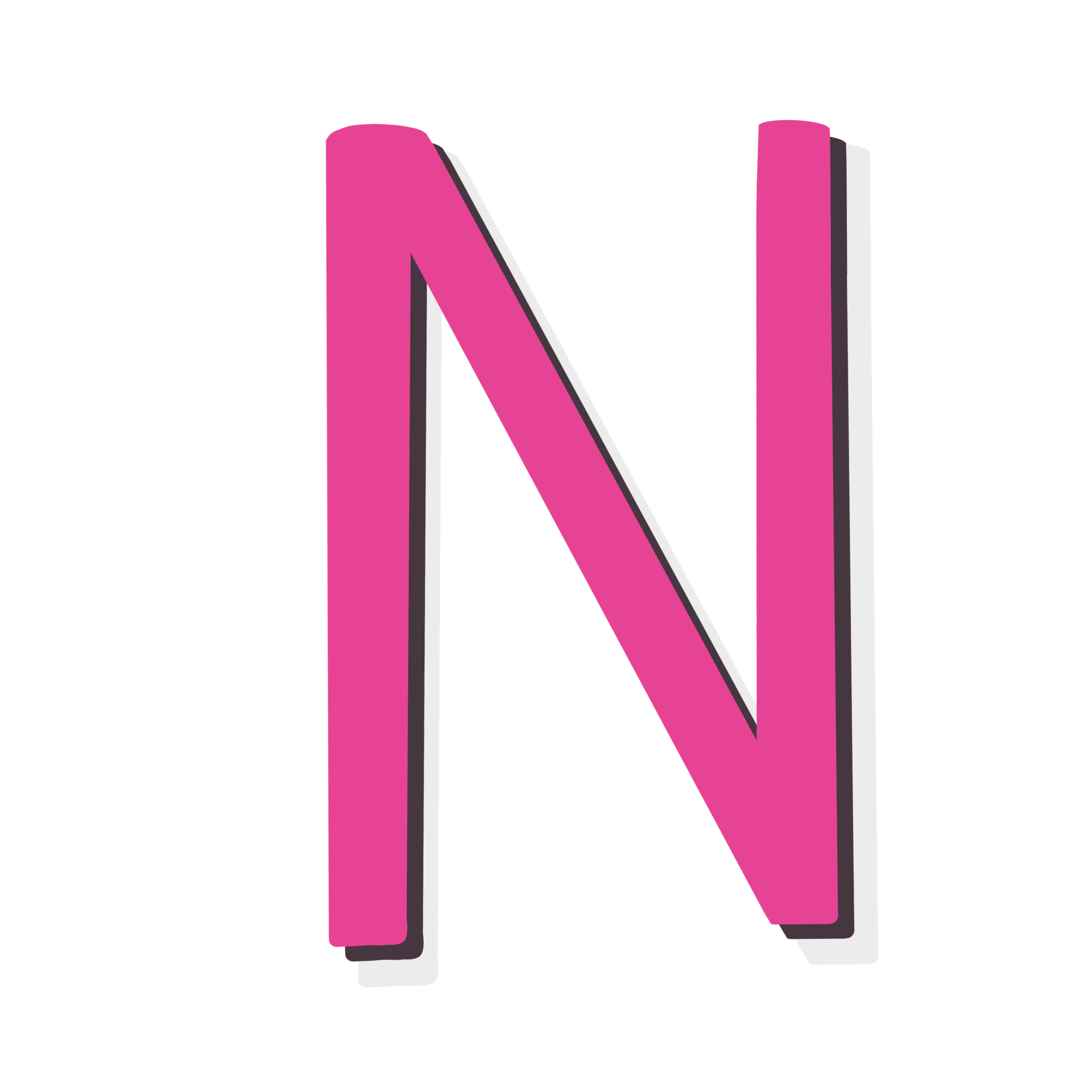 Letter N Pink