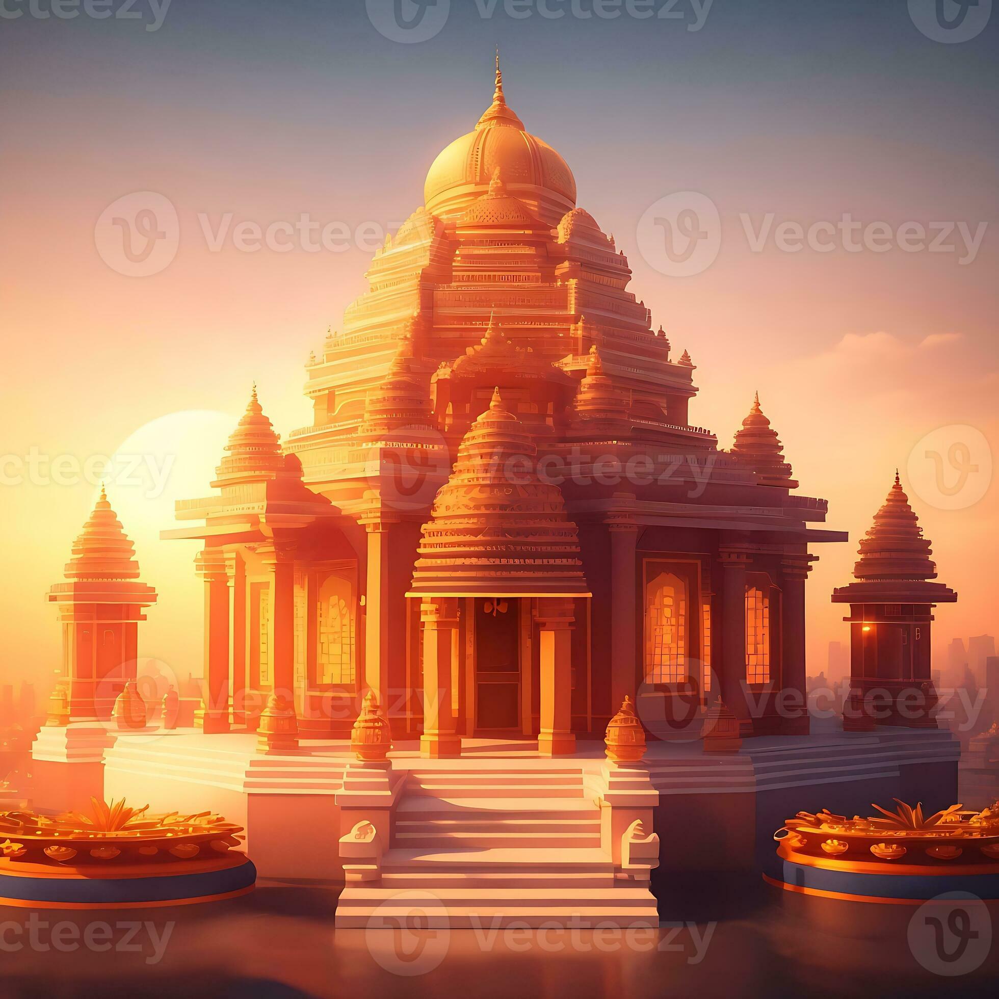 AI's Vision for Modern Hindu Temple Imagery 27725376 Stock Photo at ...