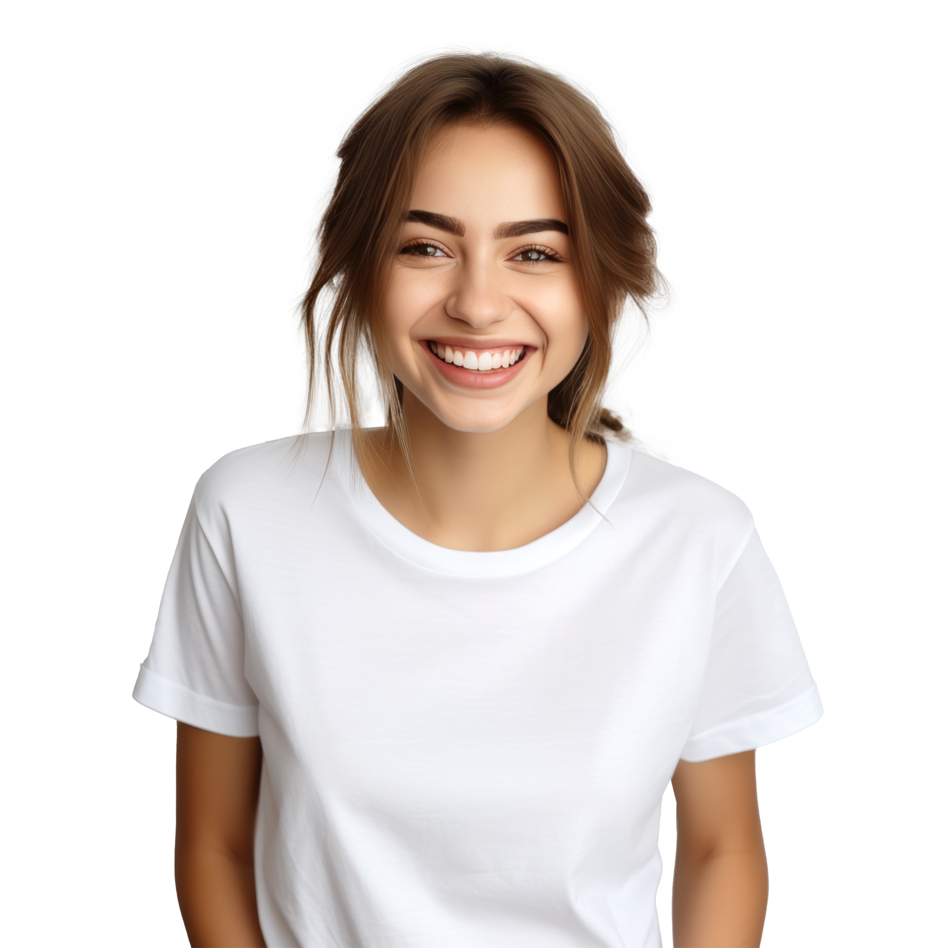 Young Woman In White T Shirt Isolated 27729327 Png