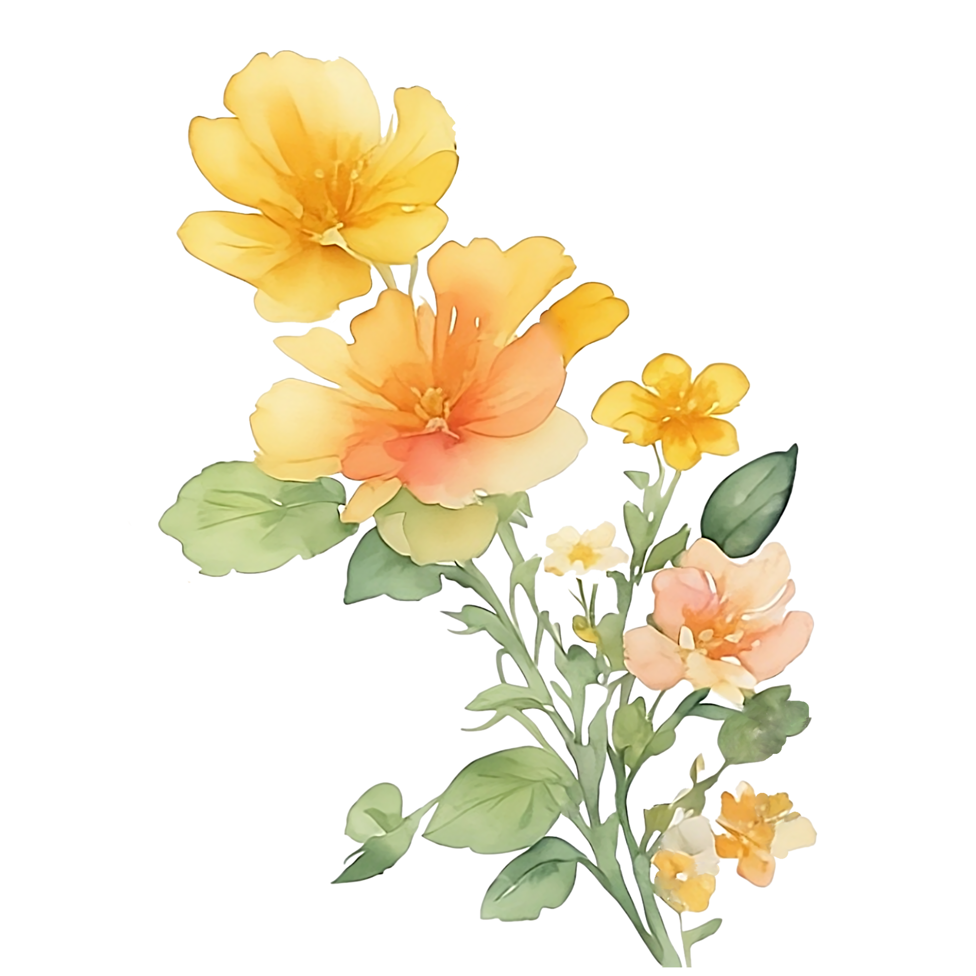 Yellow Flower Watercolor Ai Generative 27729617 Png
