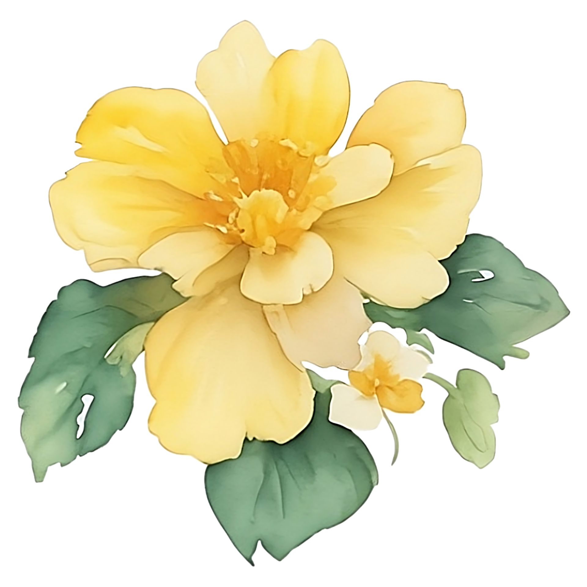Yellow Flower Watercolor Ai Generative 27729629 Png