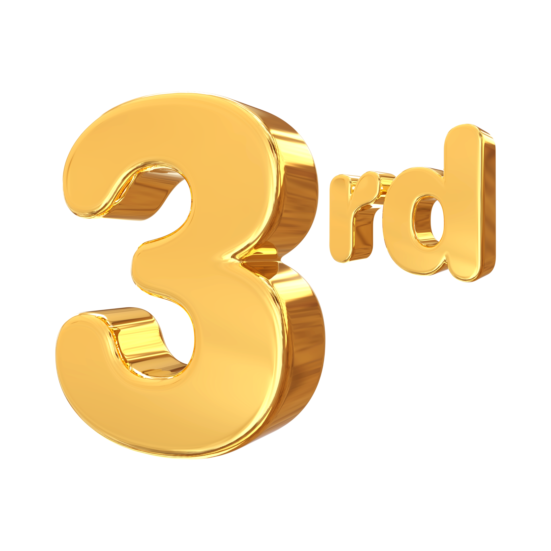 Gold 3rd happy anniversary 3d render Generative Ai 27730490 PNG