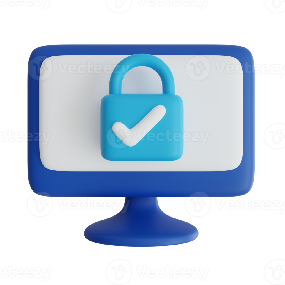 computer lock icon. Web Development and Optimization icons. 3d render ...