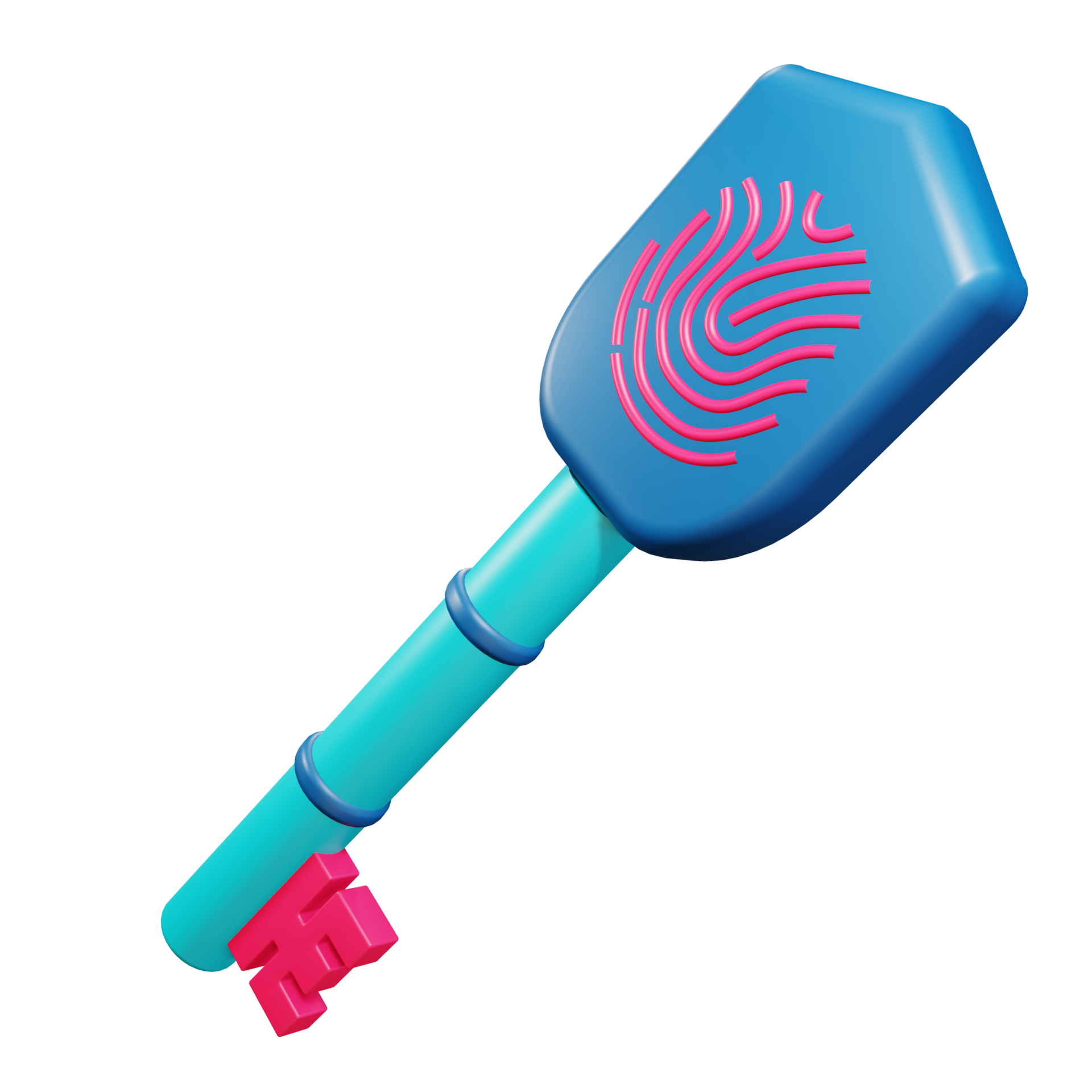 fingerprint on key object in isolated 3d rendering with transparent ... fingerprint on key object in isolated 3d rendering with transparent ...