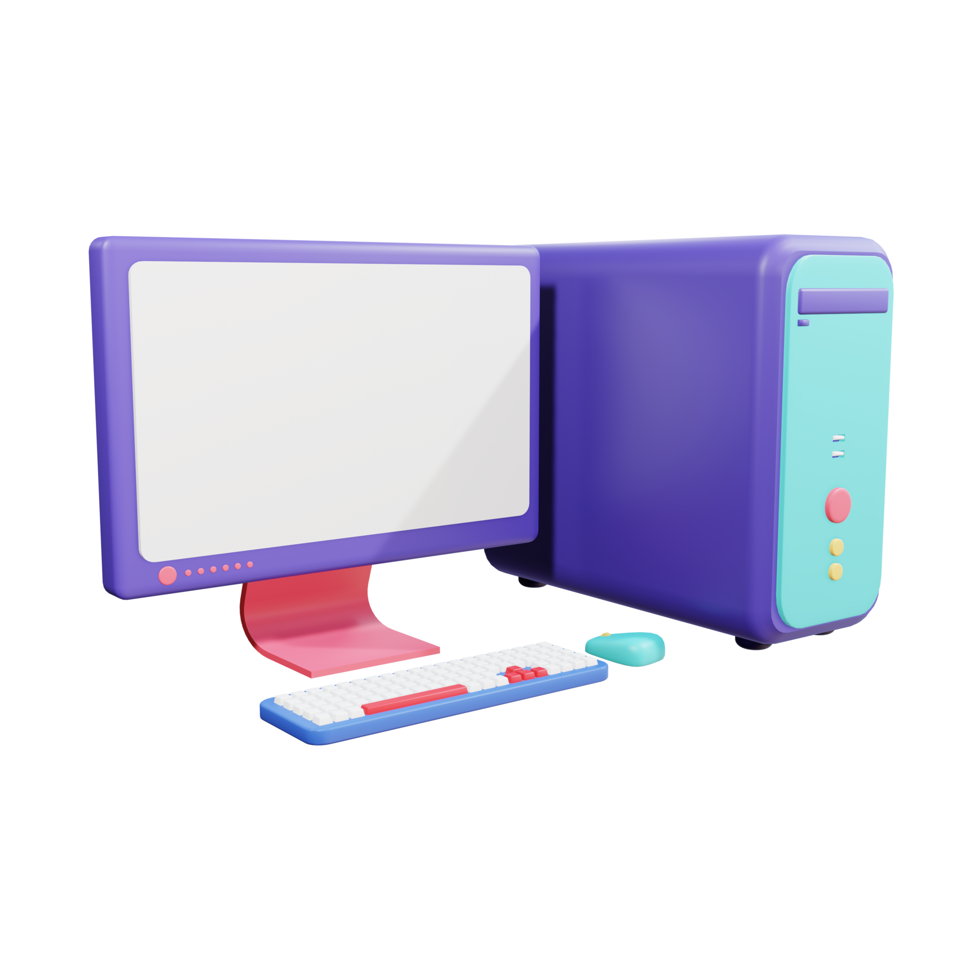 3D Computer Desktop Object with Transparent Background 27738955 PNG