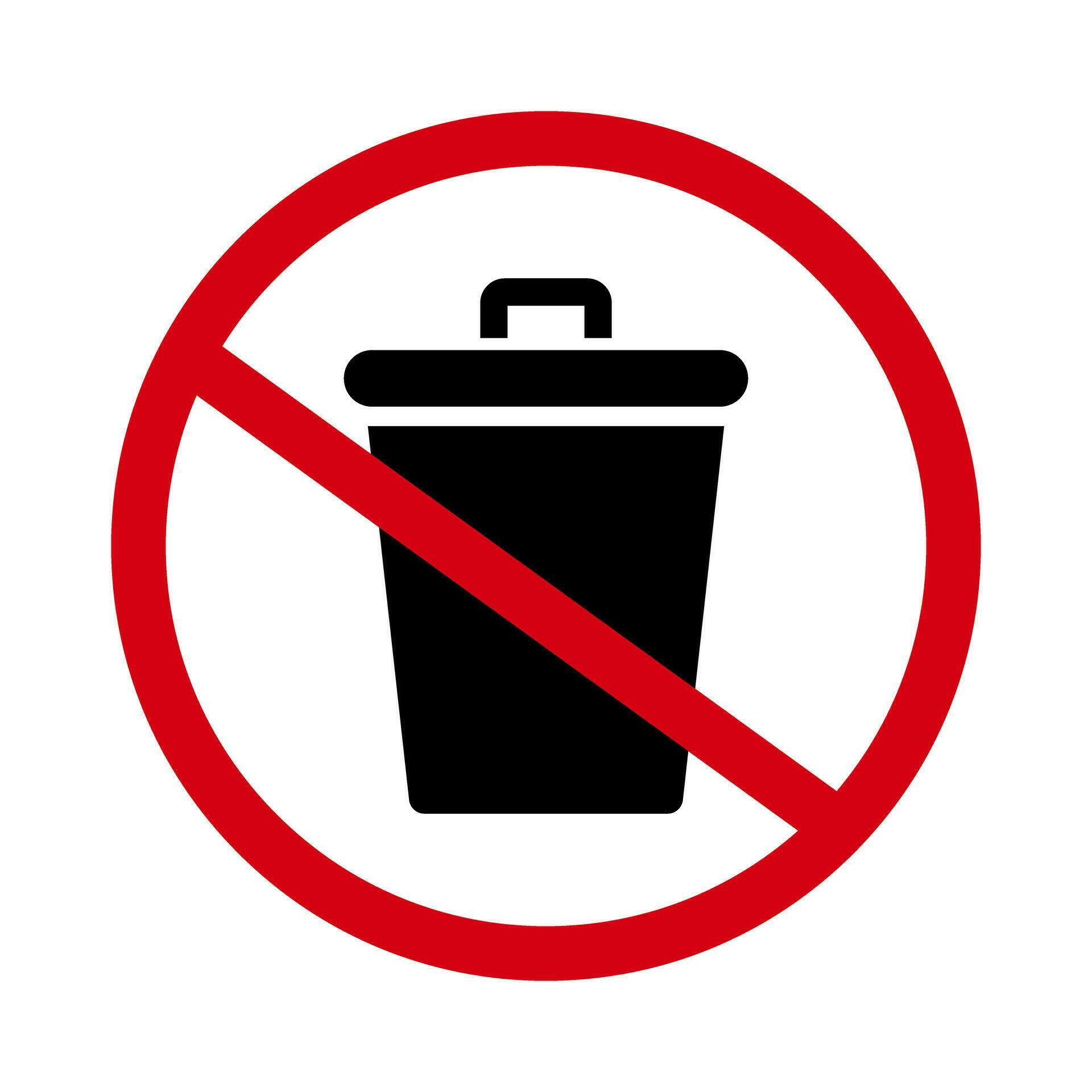 Do not throw in the trash icon. No dumping of garbage. Special Disposal. Vector. 27739062 Vector ...