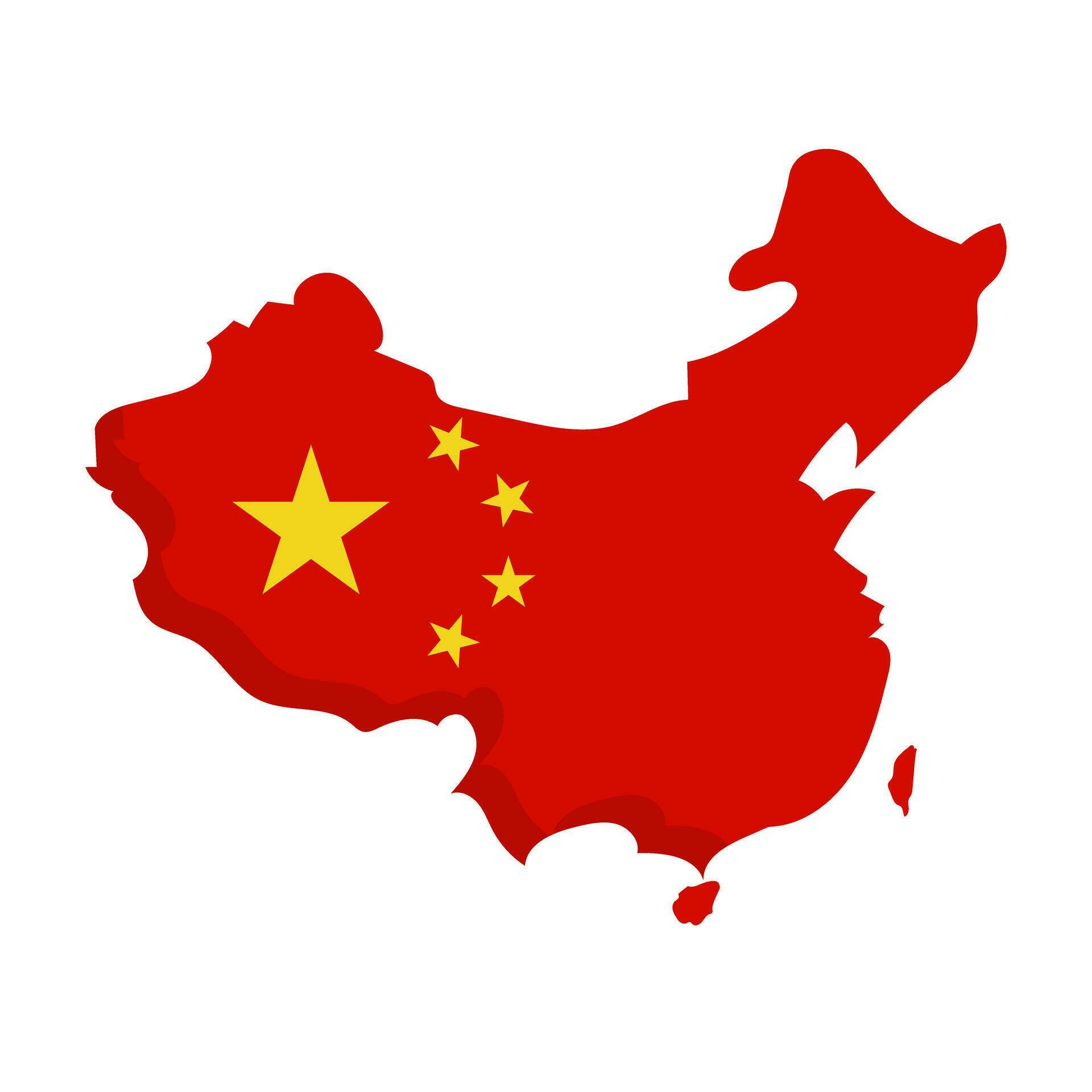 China flag map icon. Mainland China. Vector. 27739228 Vector Art at ...